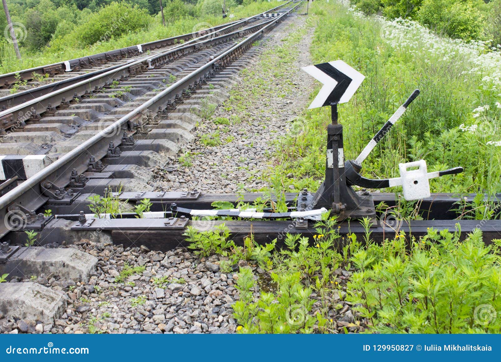 Manual Railroad Switch On A Narrow-gauge Railway Royalty-Free Stock ...