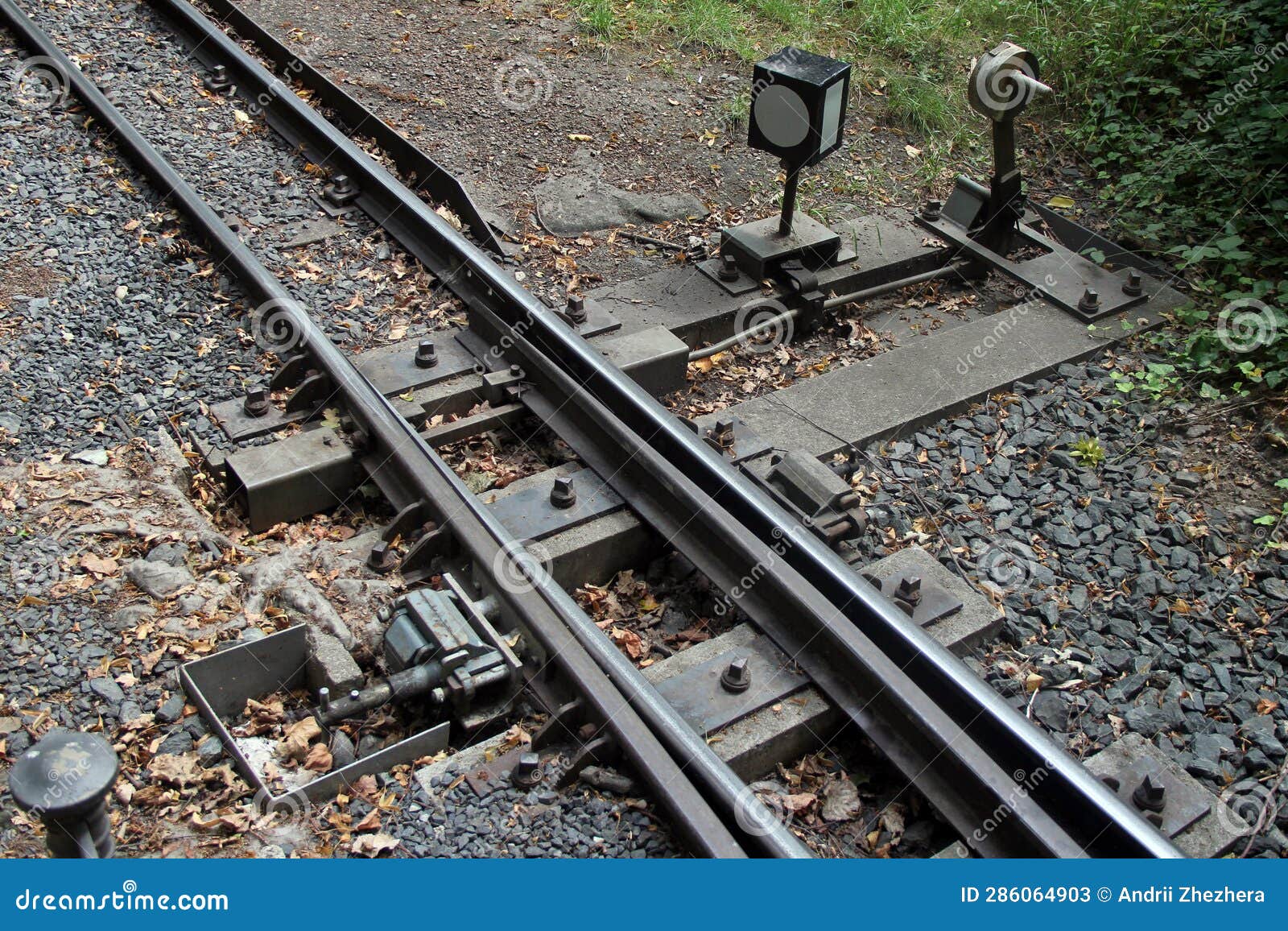 Manual Railroad Switch on a Narrow-gauge Railway Stock Image - Image of ...