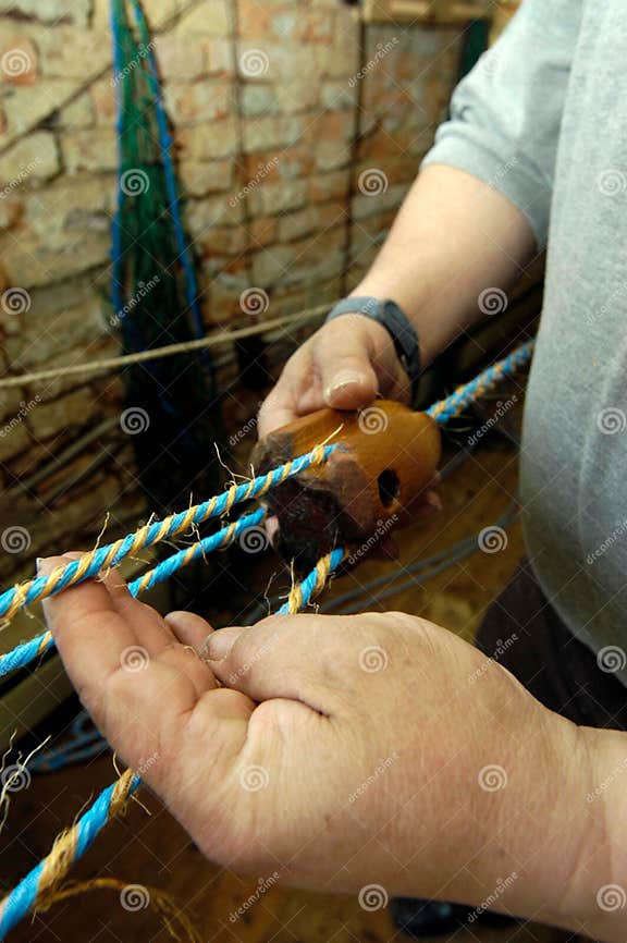 Manual Rope Making by Professional Rope Maker Stock Image - Image of ...