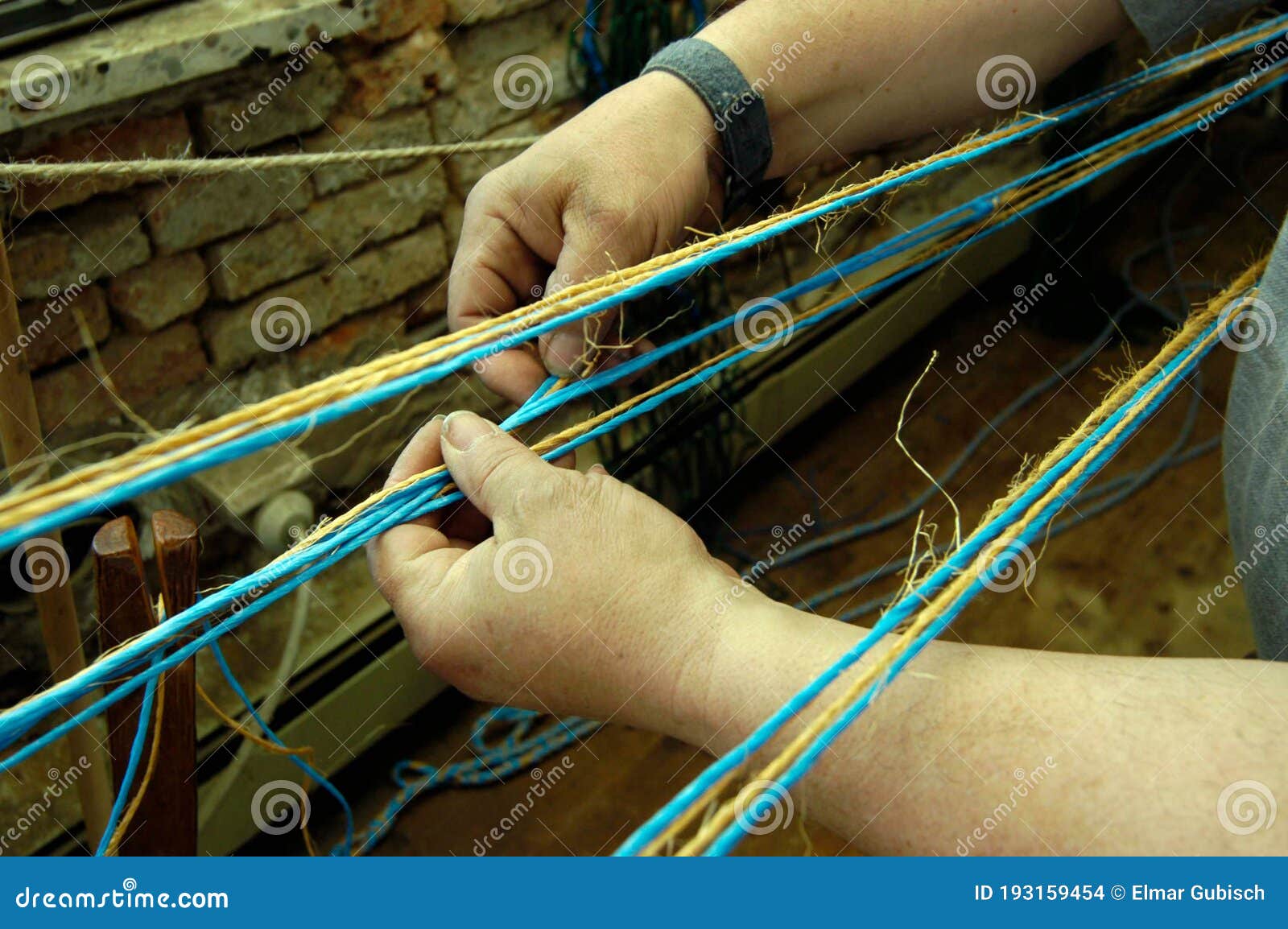 Manual Rope Making by Professional Rope Maker Stock Photo - Image of ...