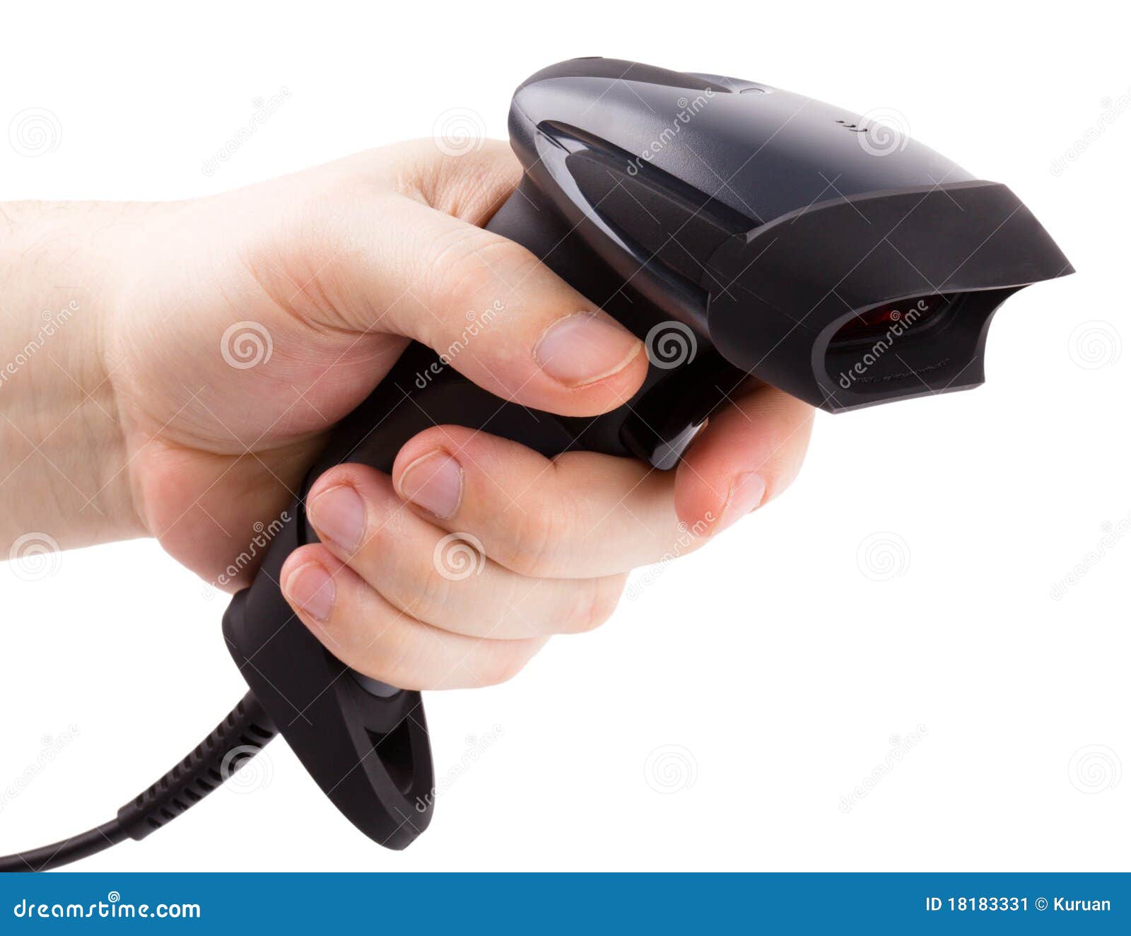The Manual Scanner Of Bar Codes In Man Hand Stock Image | CartoonDealer ...