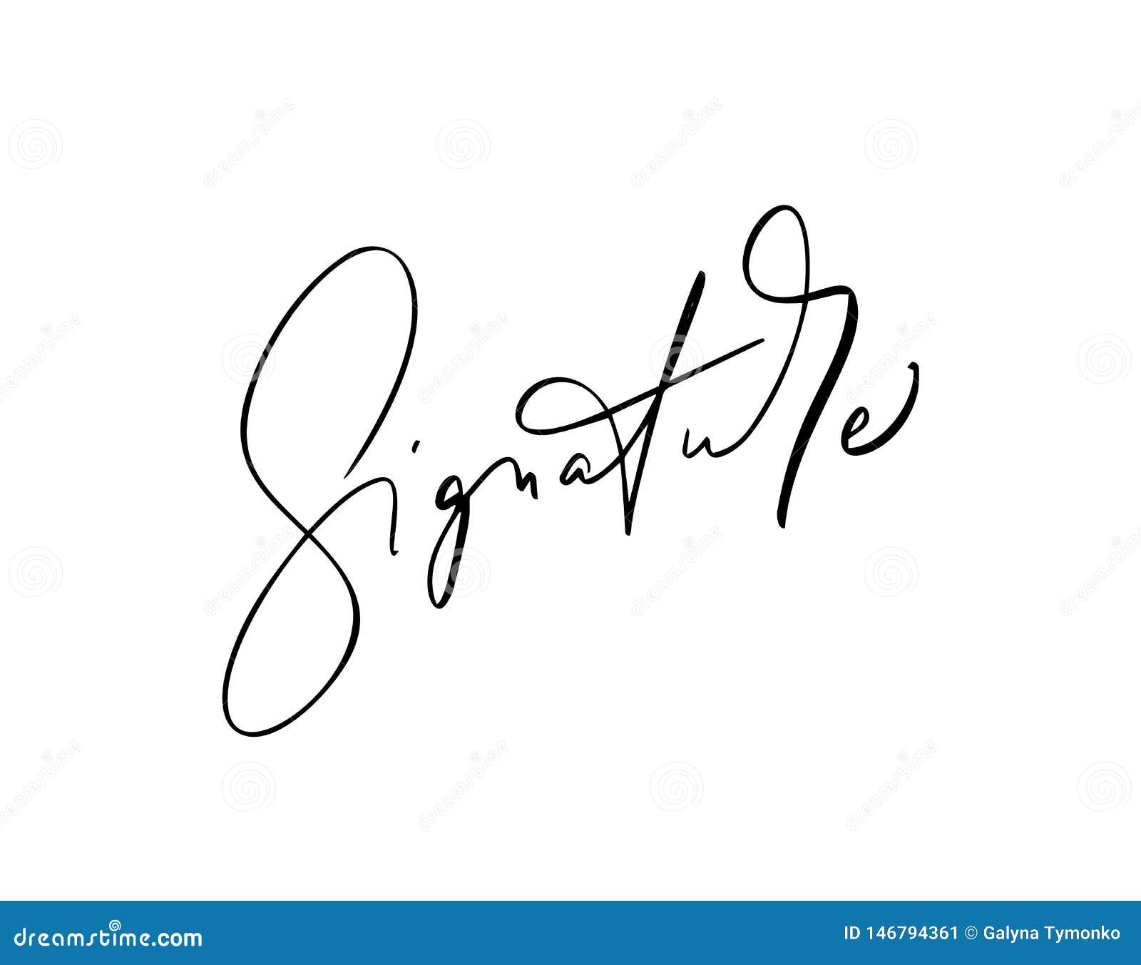 Manual Signature for Documents on White Background. Hand Drawn ...