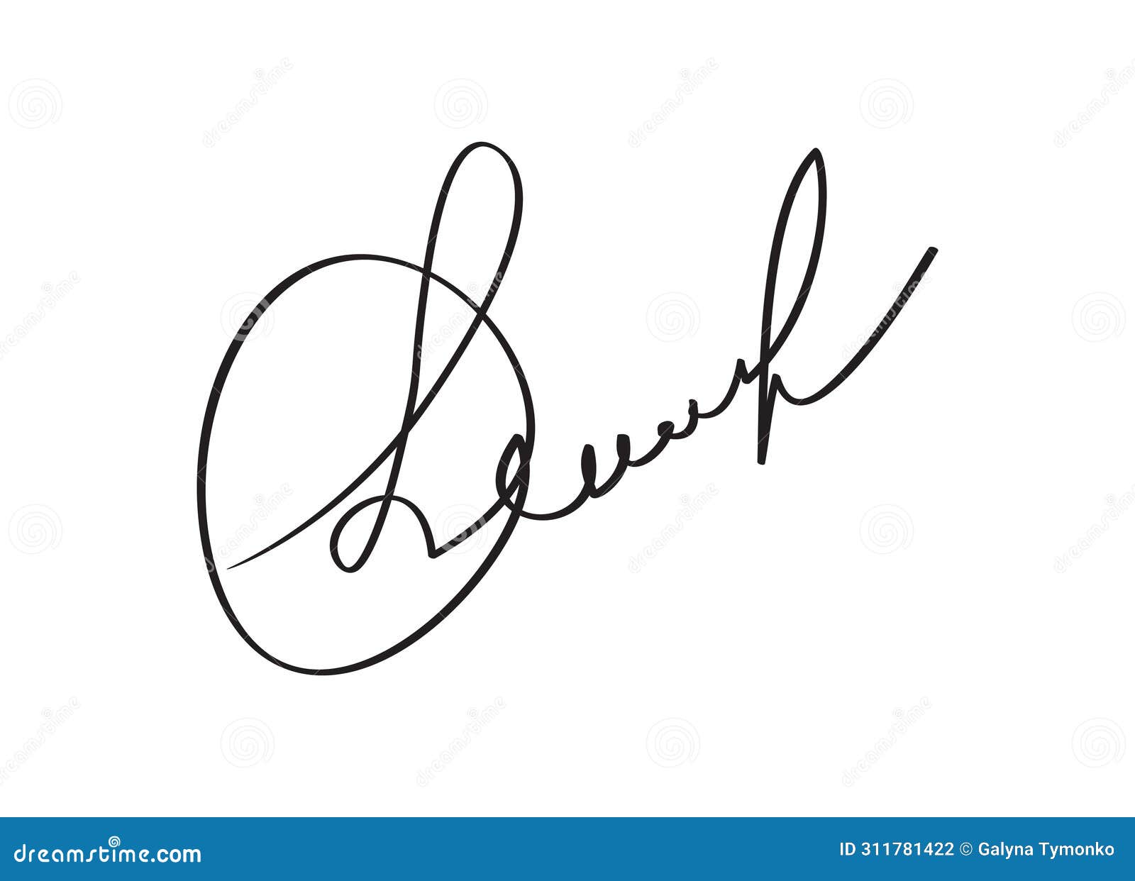 Manual Signature for Documents on White Background. Hand Drawn ...