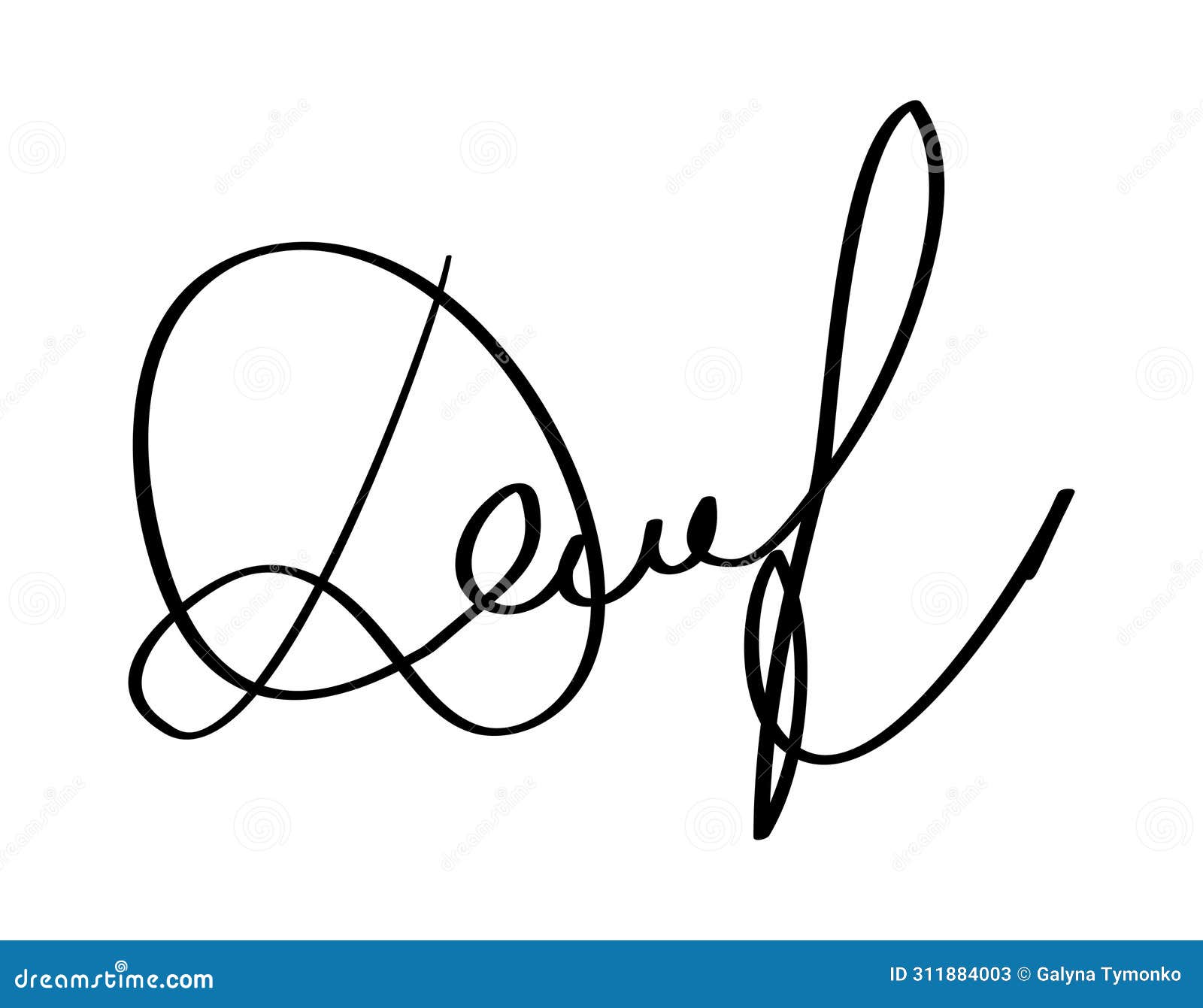 Manual Signature for Documents on White Background. Hand Drawn ...