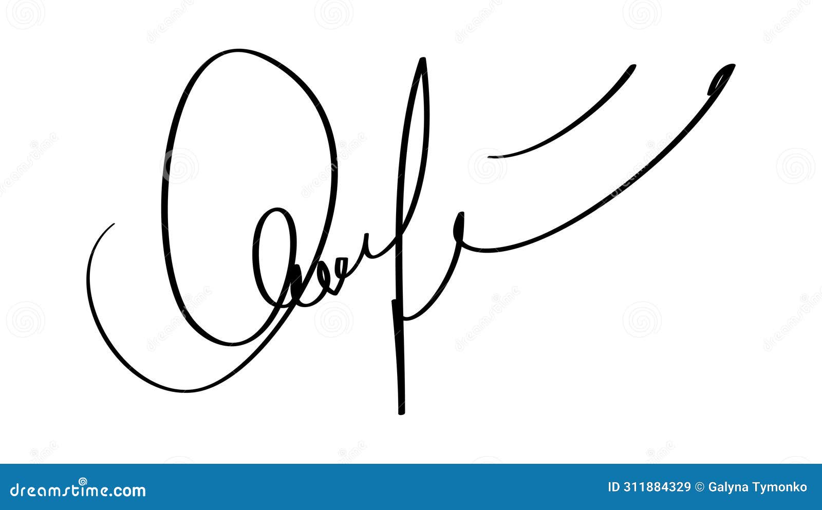 Manual Signature for Documents on White Background. Hand Drawn ...
