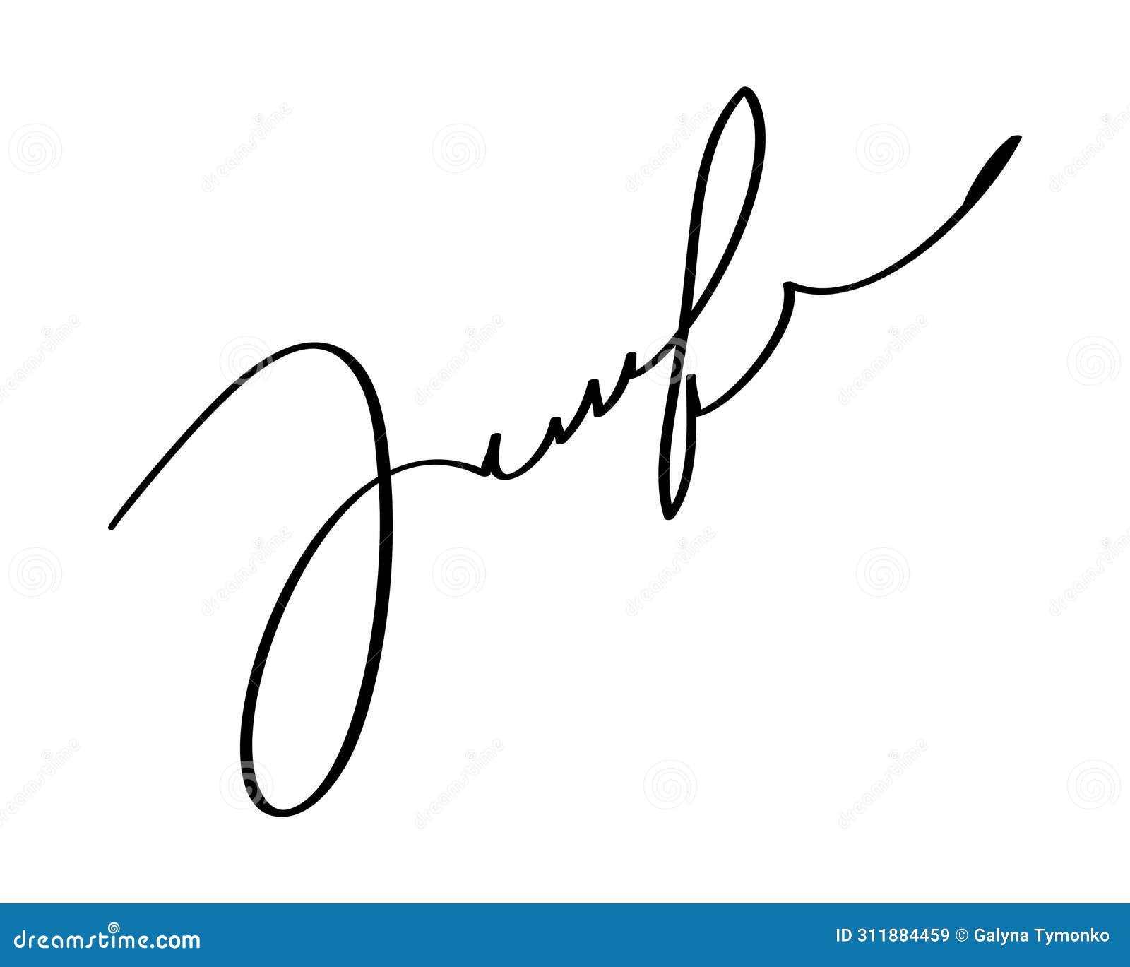 Manual Signature for Documents on White Background. Hand Drawn ...