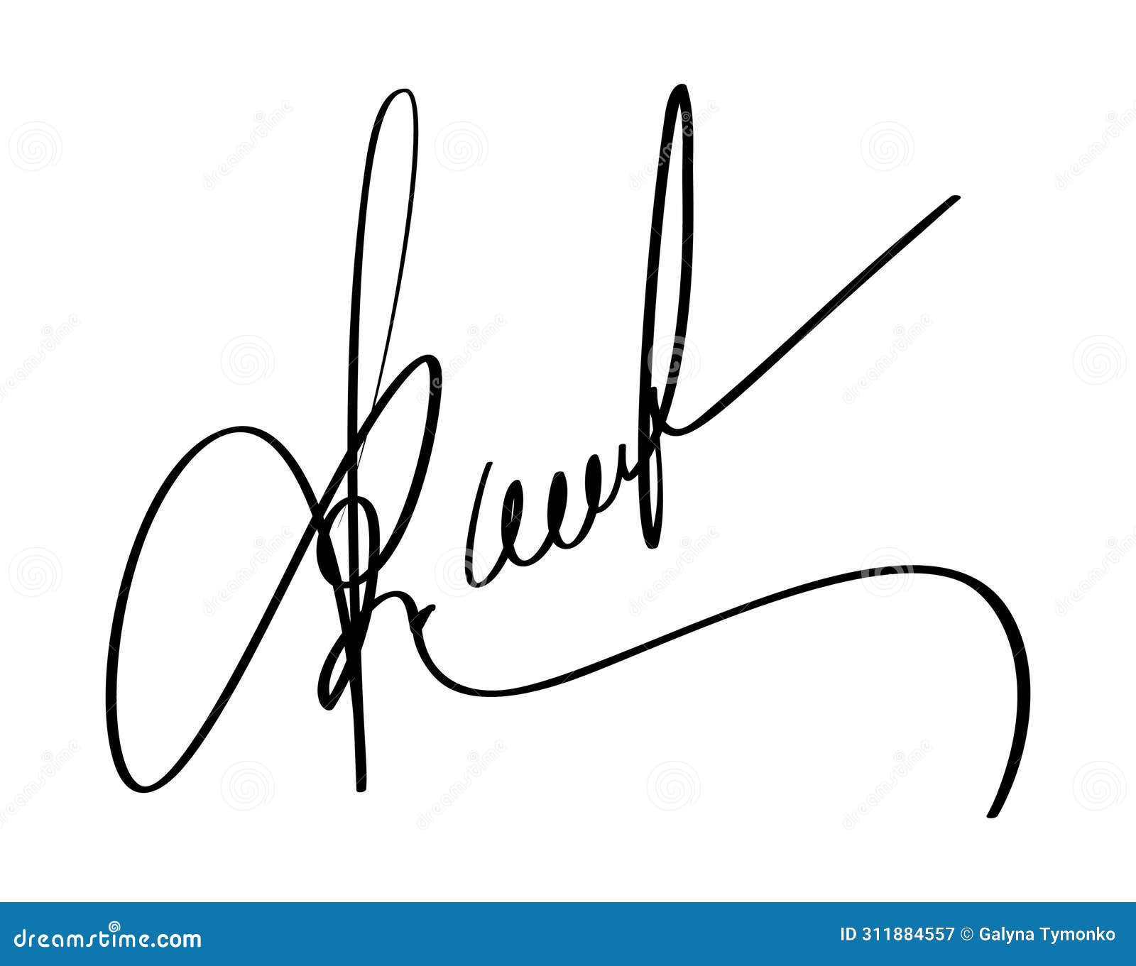 Manual Signature for Documents on White Background. Hand Drawn ...