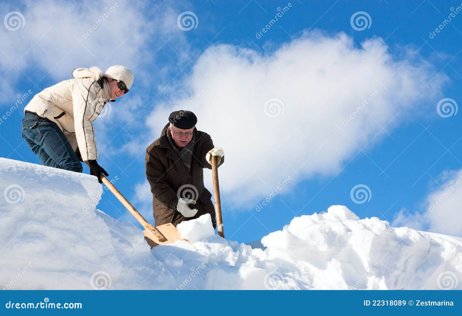 Manual snow removal stock image. Image of labor, handle - 22318089