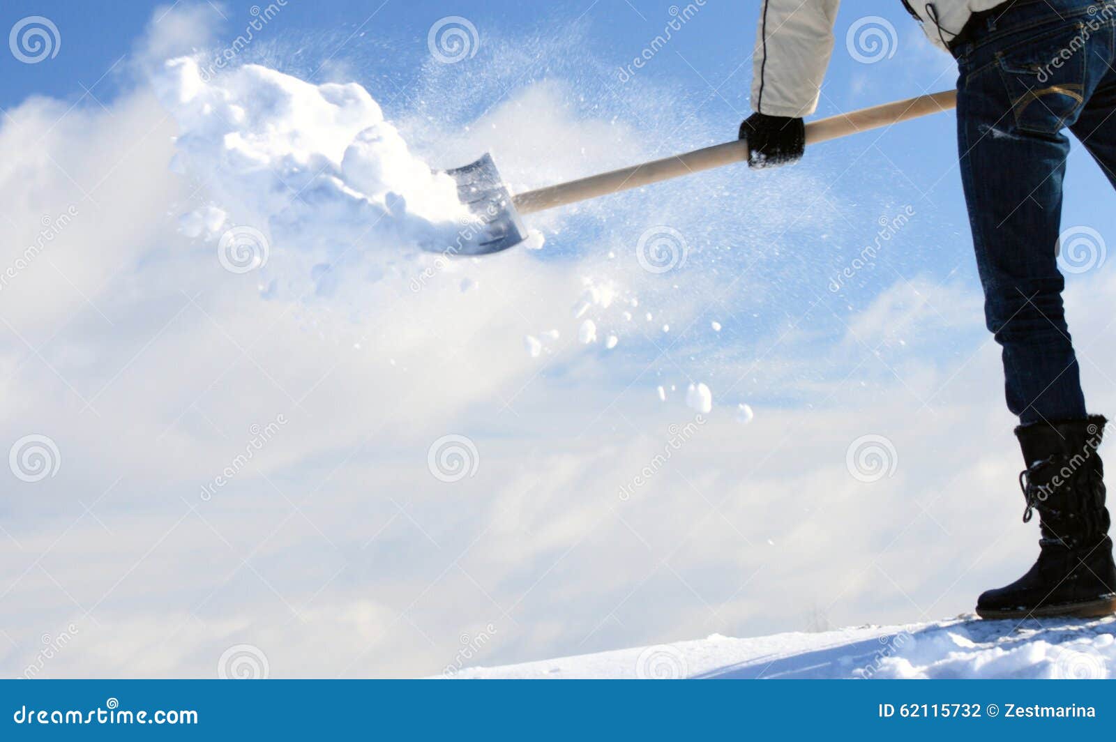 Manual snow removal stock photo. Image of january, shovel - 62115732