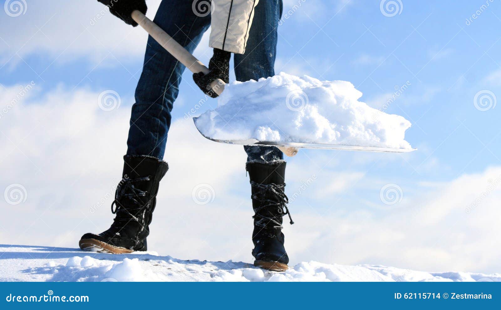 Manual snow removal stock photo. Image of handle, remove - 62115714