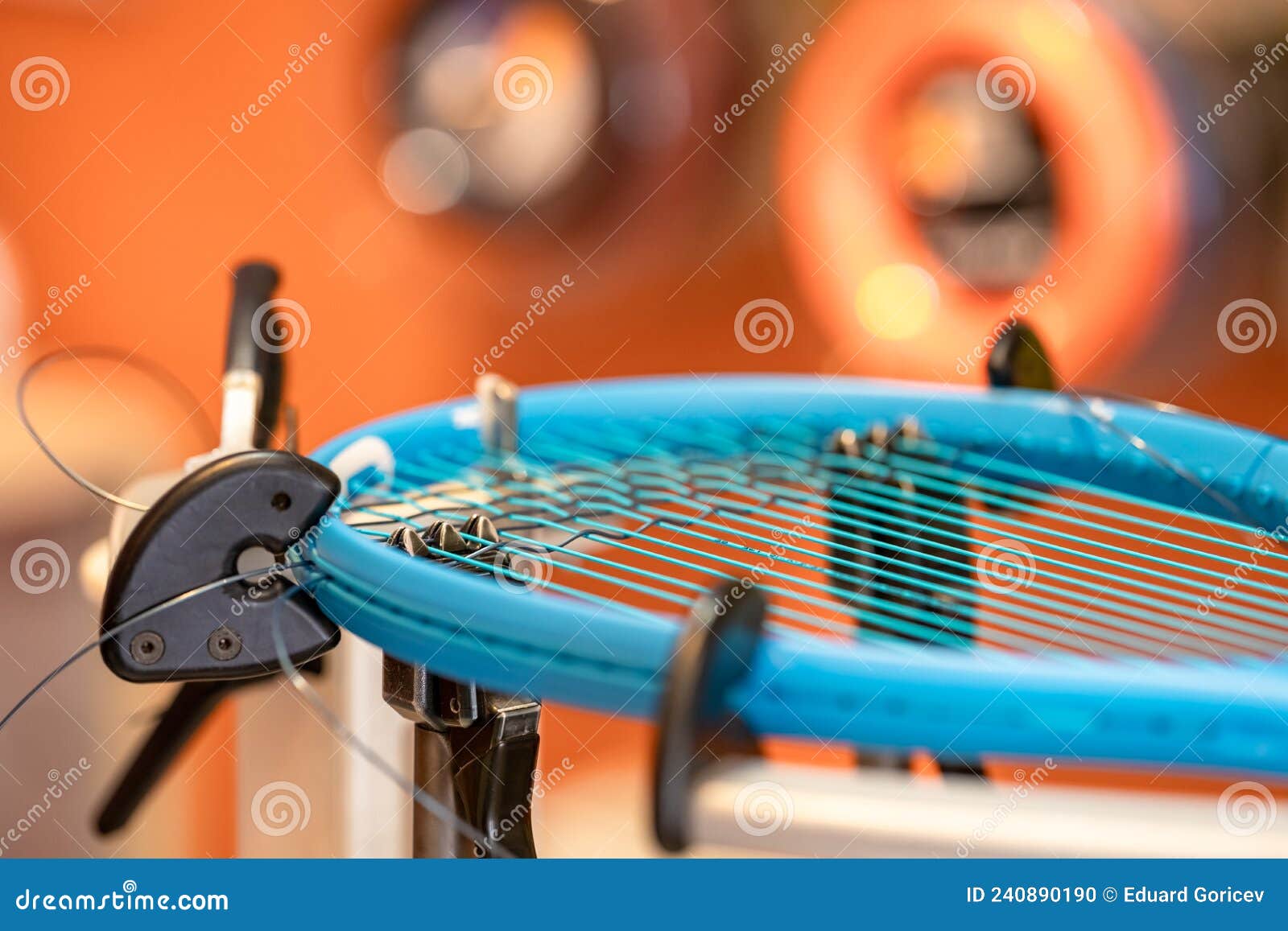 Manual Stringing of a Tennis Racket in Service Stock Photo - Image of ...
