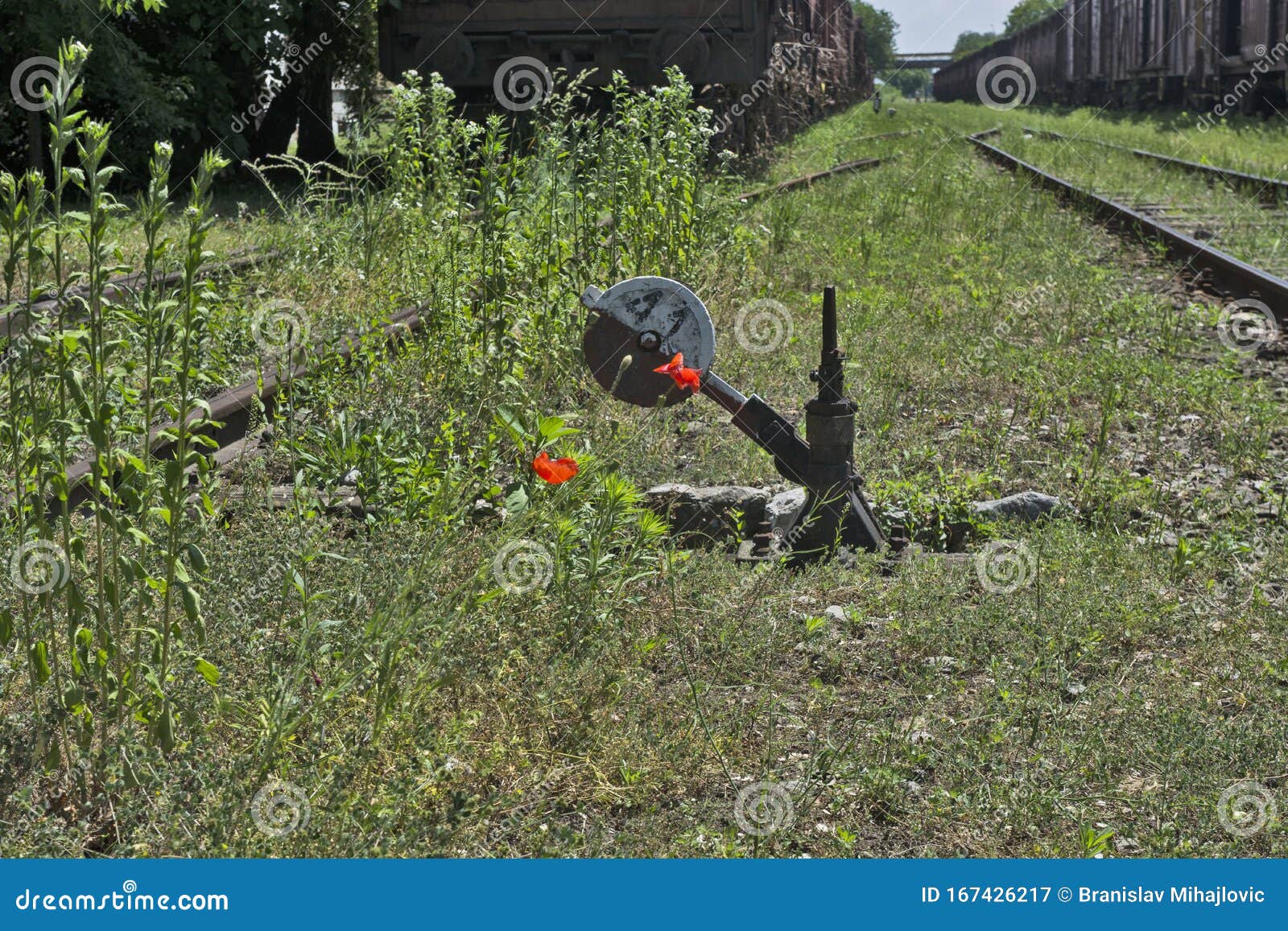 Manual Switch for Rail Tracks Stock Image - Image of journey, railway ...