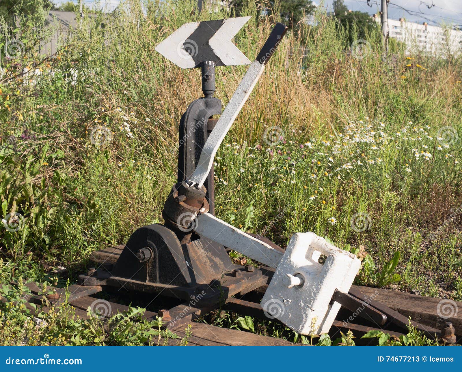 Manual Switch To Change the Movement of Trains Stock Image - Image of ...