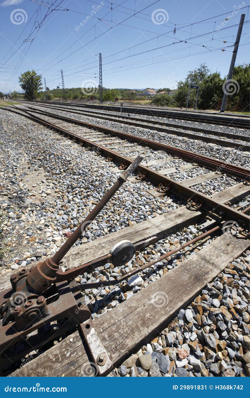 Manual System of Change of Rails at Old Railway Station Stock Image ...