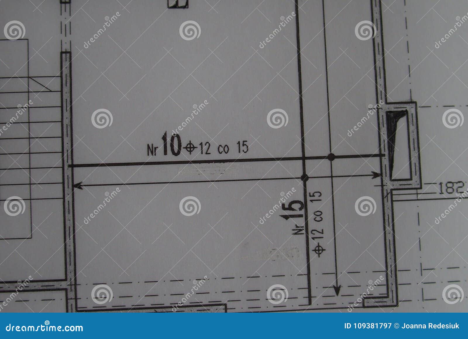 Manual Technical Drawing Made with a Pencil on Tracing Paper Stock ...