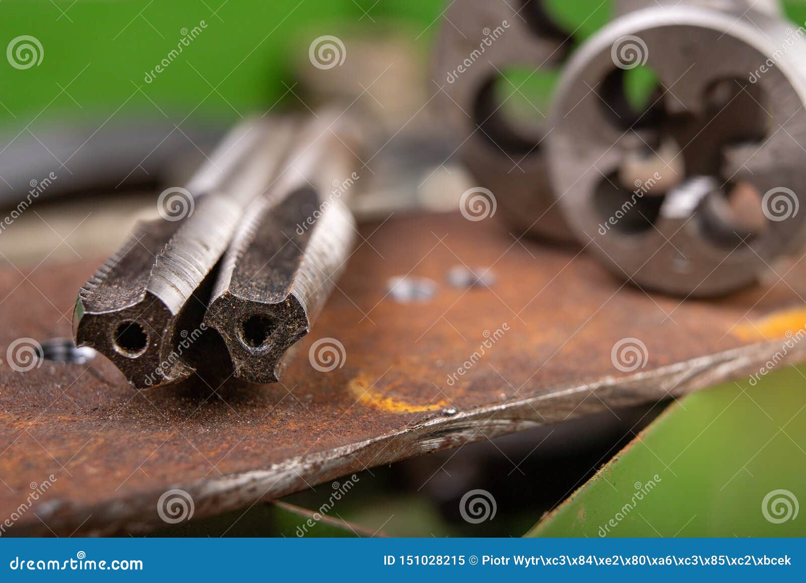 Manual Thread Cutting in Metal. Locksmith Accessories for Small Work in ...