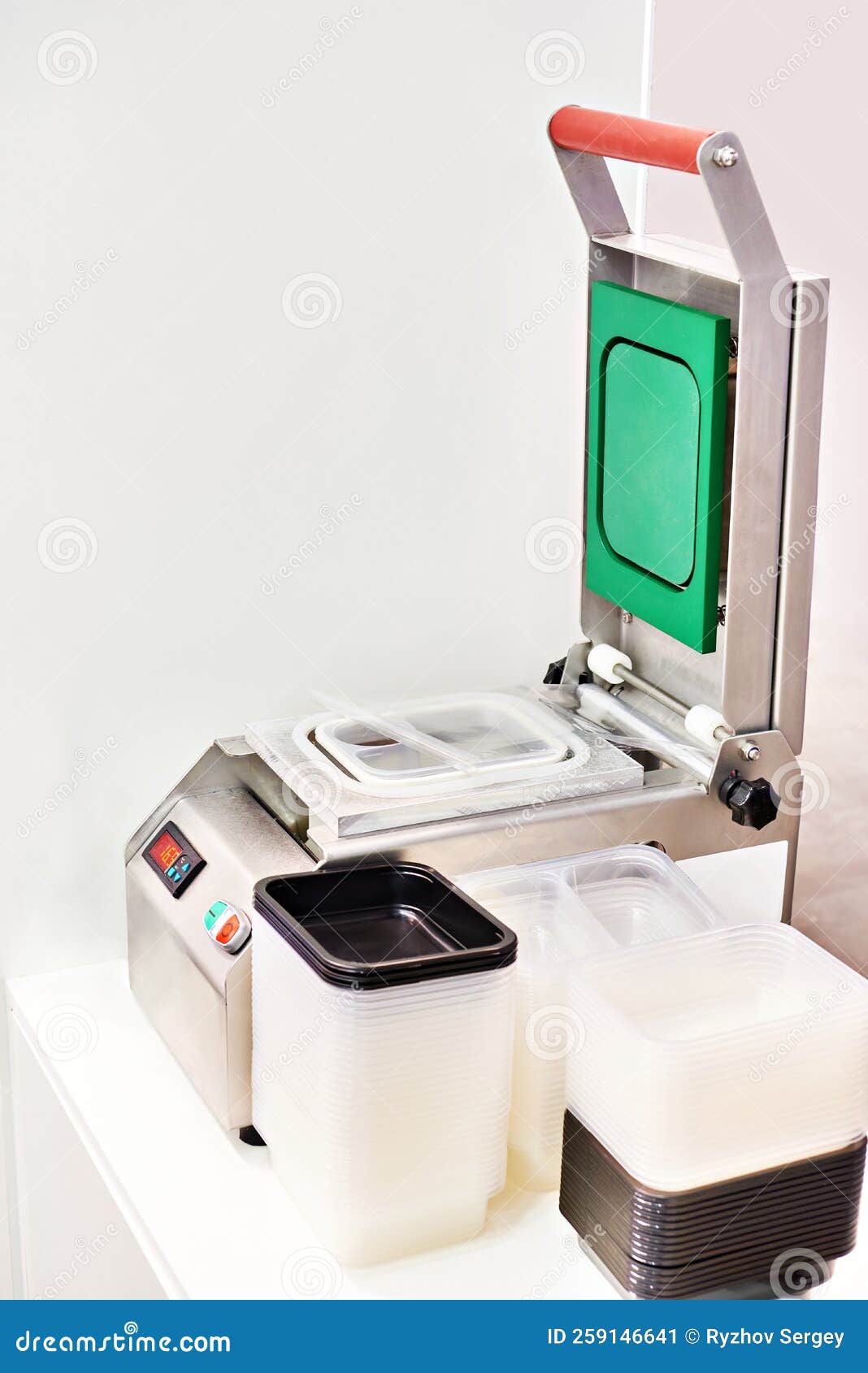 Manual tray sealer stock image. Image of cook, automated - 259146641