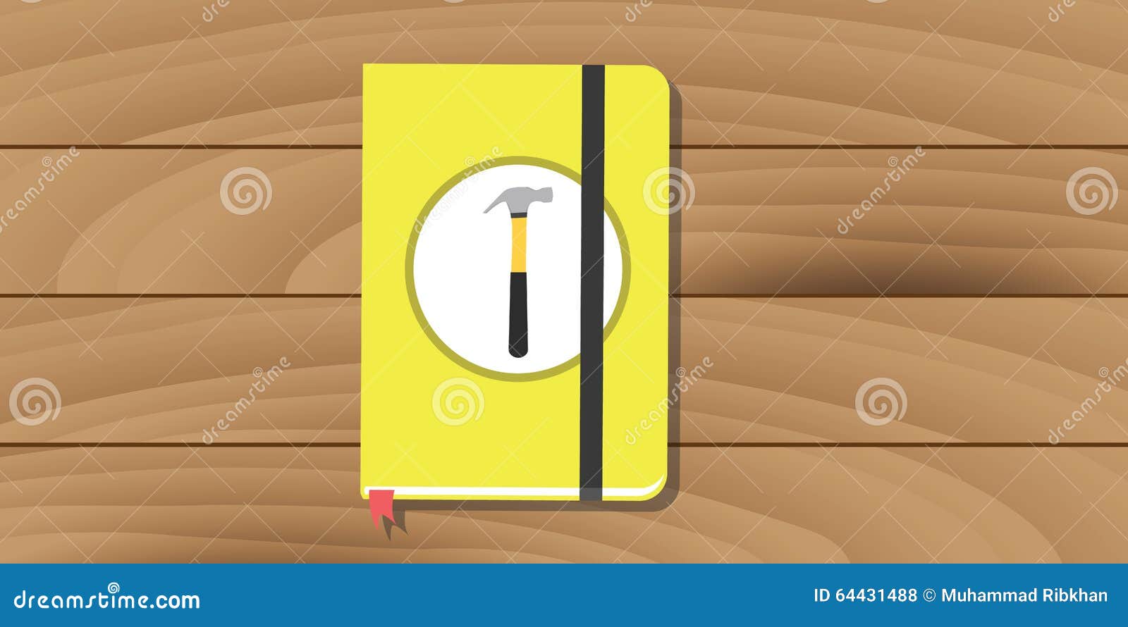 Manual User Guide Book Yellow Hammer Icon Flat Stock Vector ...