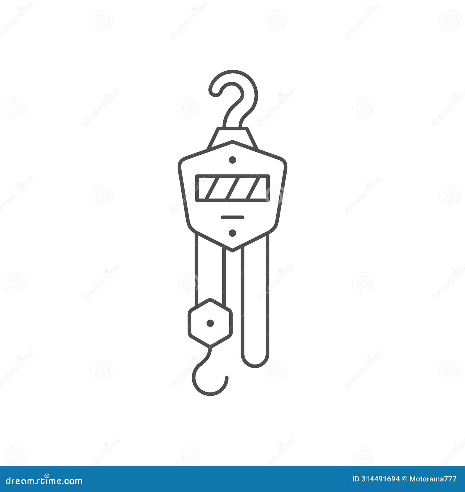 Manual Winch Line Outline Icon Cartoon Vector | CartoonDealer.com ...