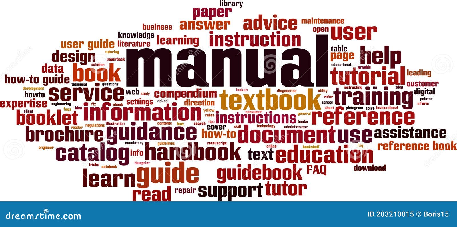 Manual word cloud stock vector. Illustration of expertise - 203210015