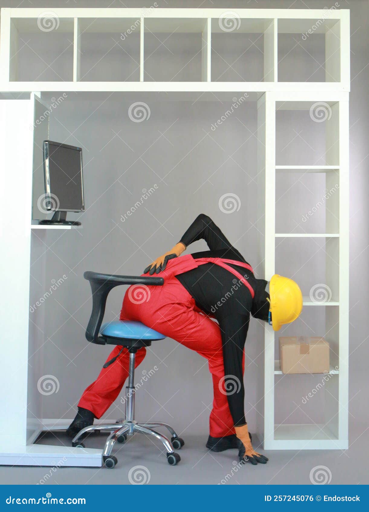 Manual Worker with Back Pain Stock Photo - Image of online, monitor ...
