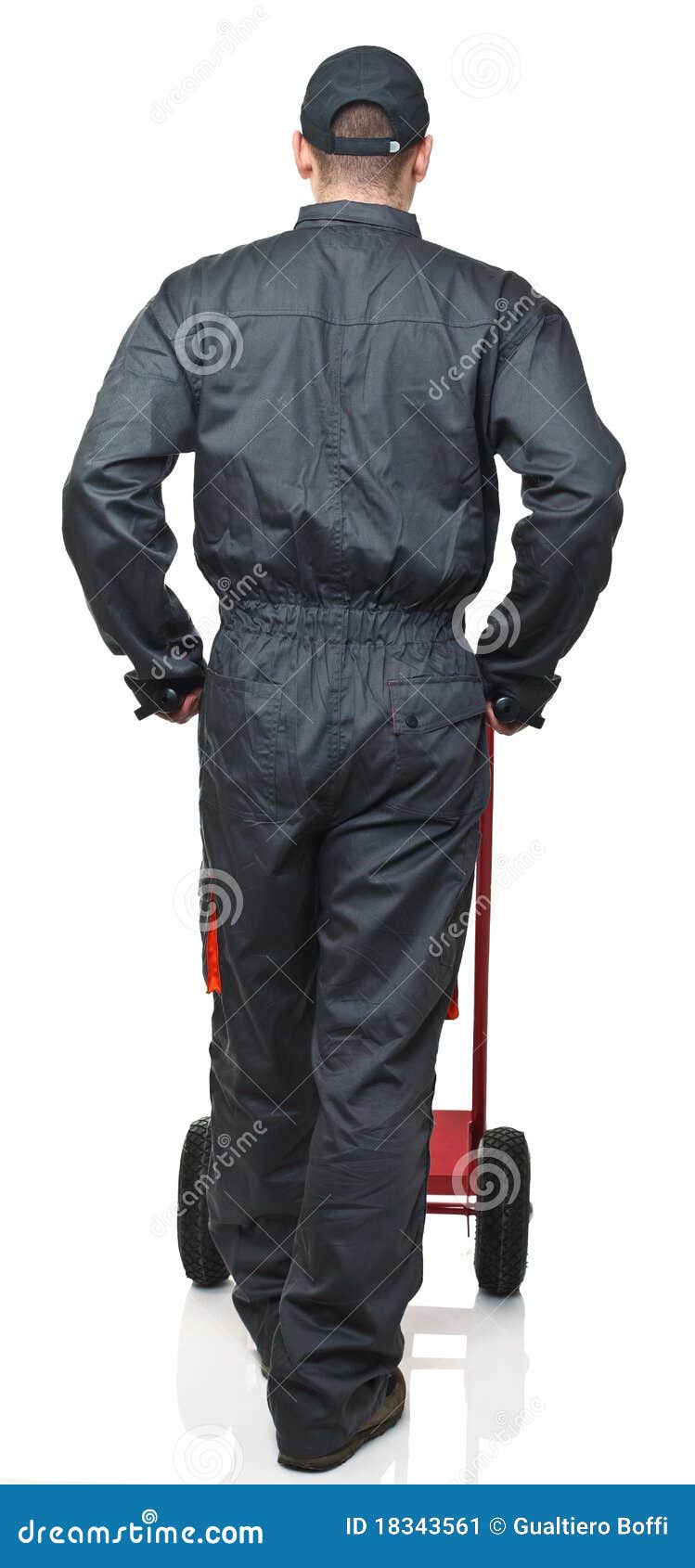 Manual worker back view stock image. Image of side, blank - 18343561