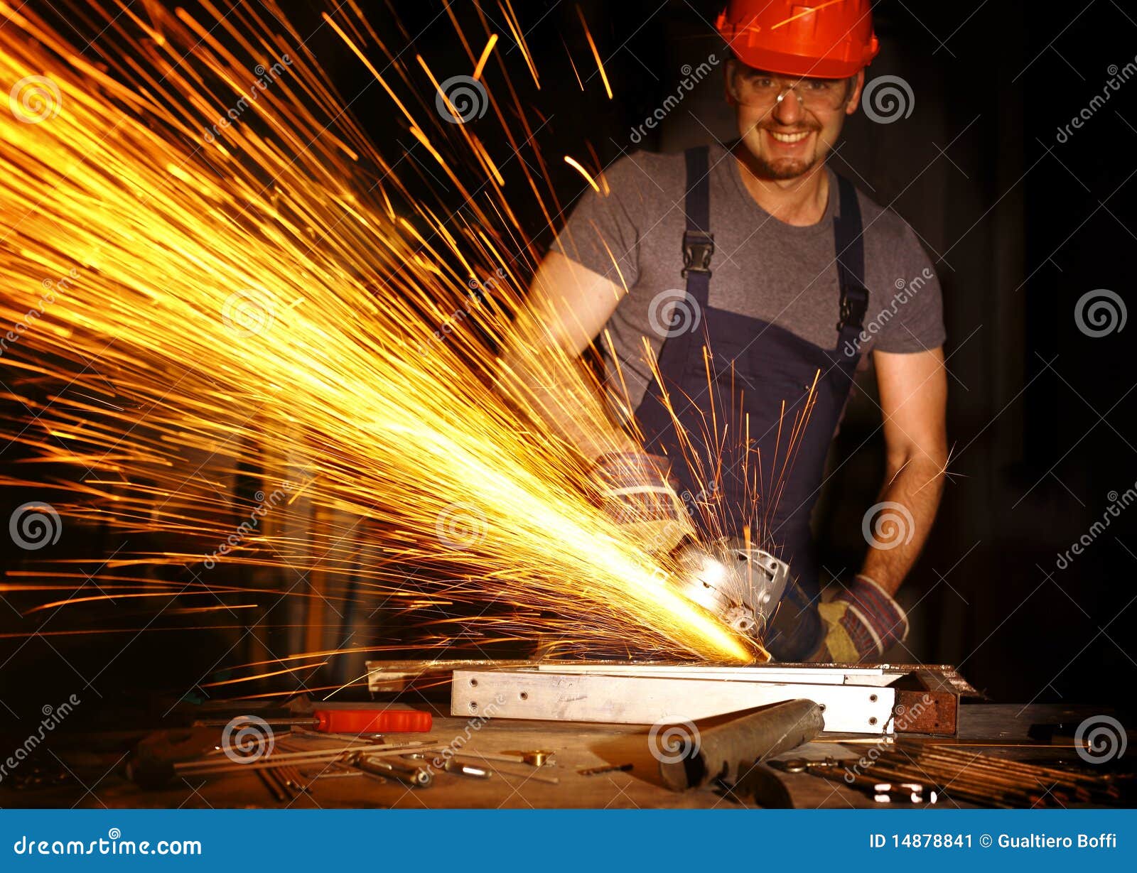 Manual worker on duty stock image. Image of manufacturing - 14878841