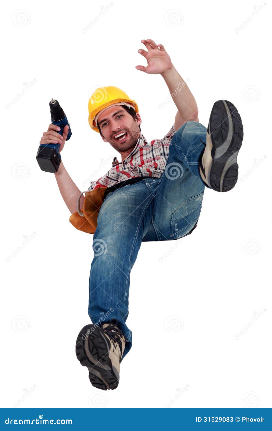 Manual worker falling. stock image. Image of adult, foreman - 31529083