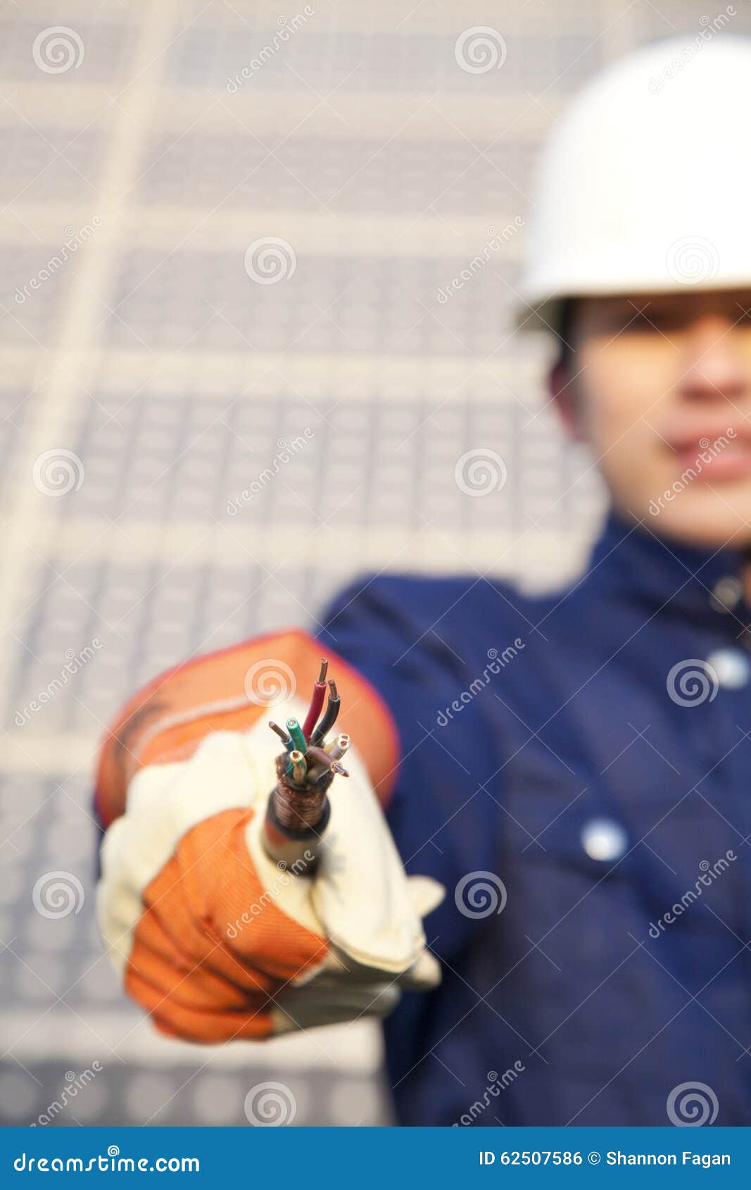 Manual Worker with Frayed Wire Stock Photo - Image of focus, looking ...