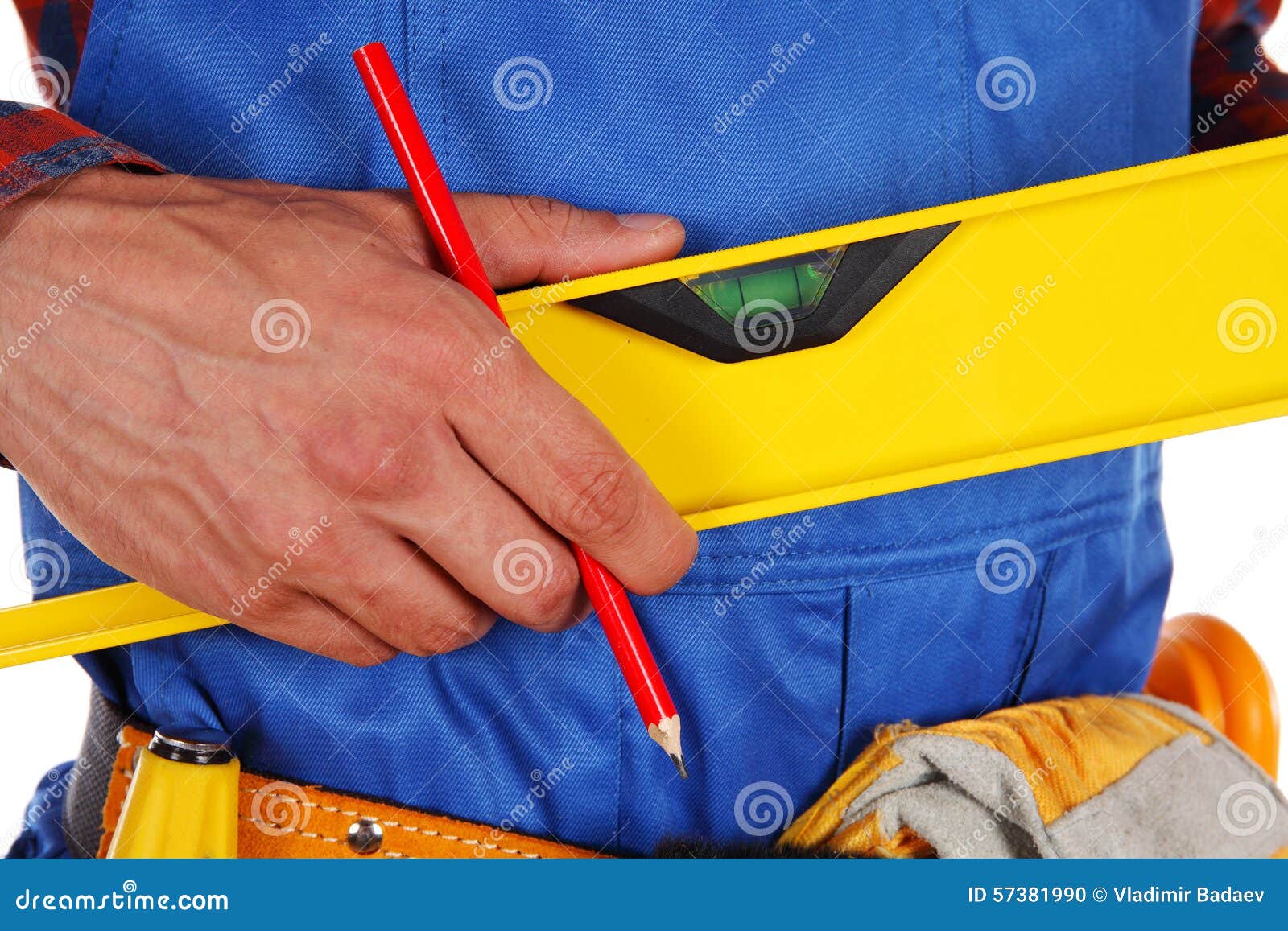 Manual Worker Man Isolated on White Background Stock Photo - Image of ...