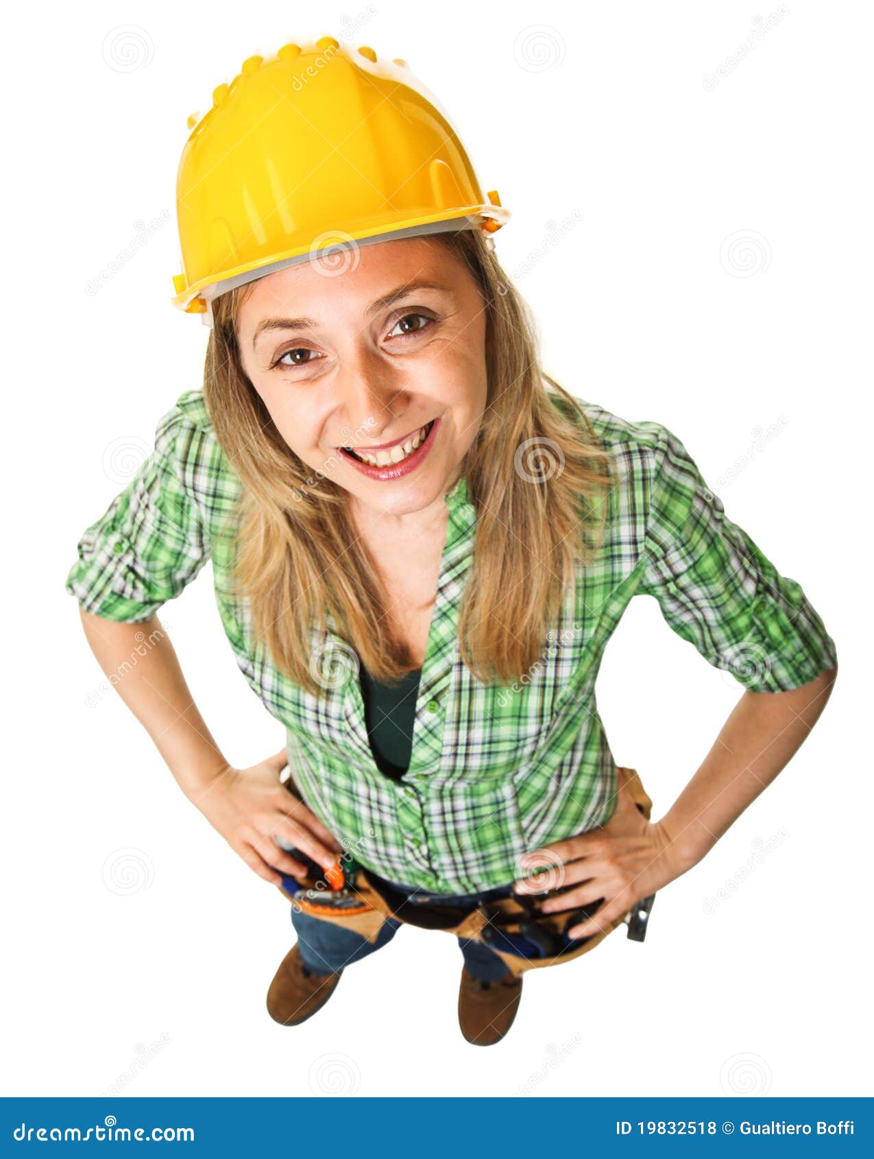 Manual worker portrait stock photo. Image of toolbelt - 19832518