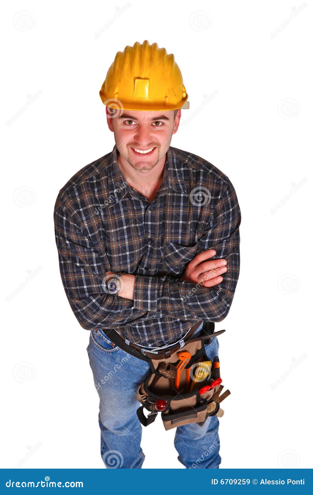 Manual worker portrait stock image. Image of male, builder - 6709259