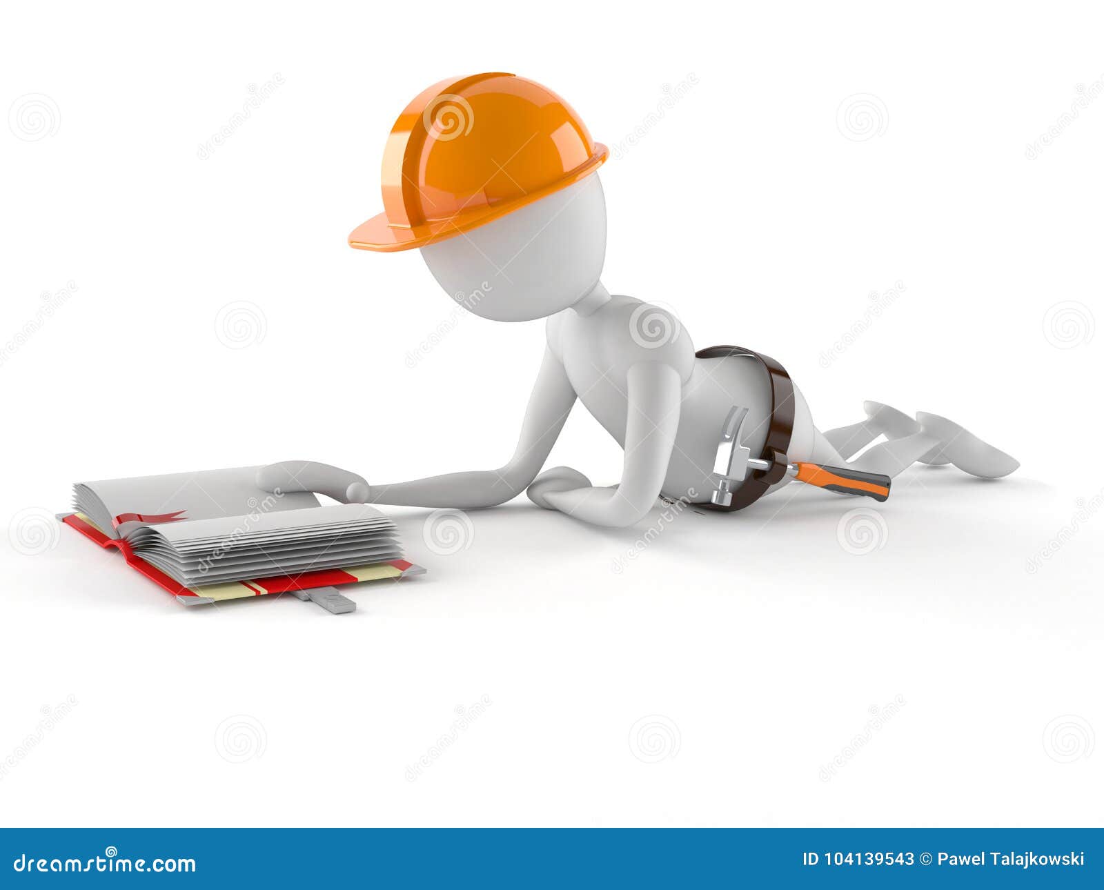 Manual Worker Reading a Book Stock Illustration - Illustration of book ...
