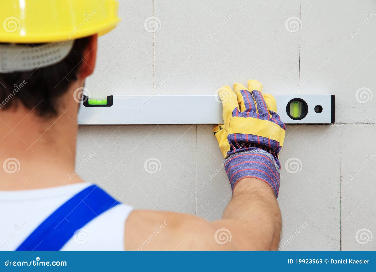 Manual Worker Using Water Level Stock Image - Image of caucasian ...