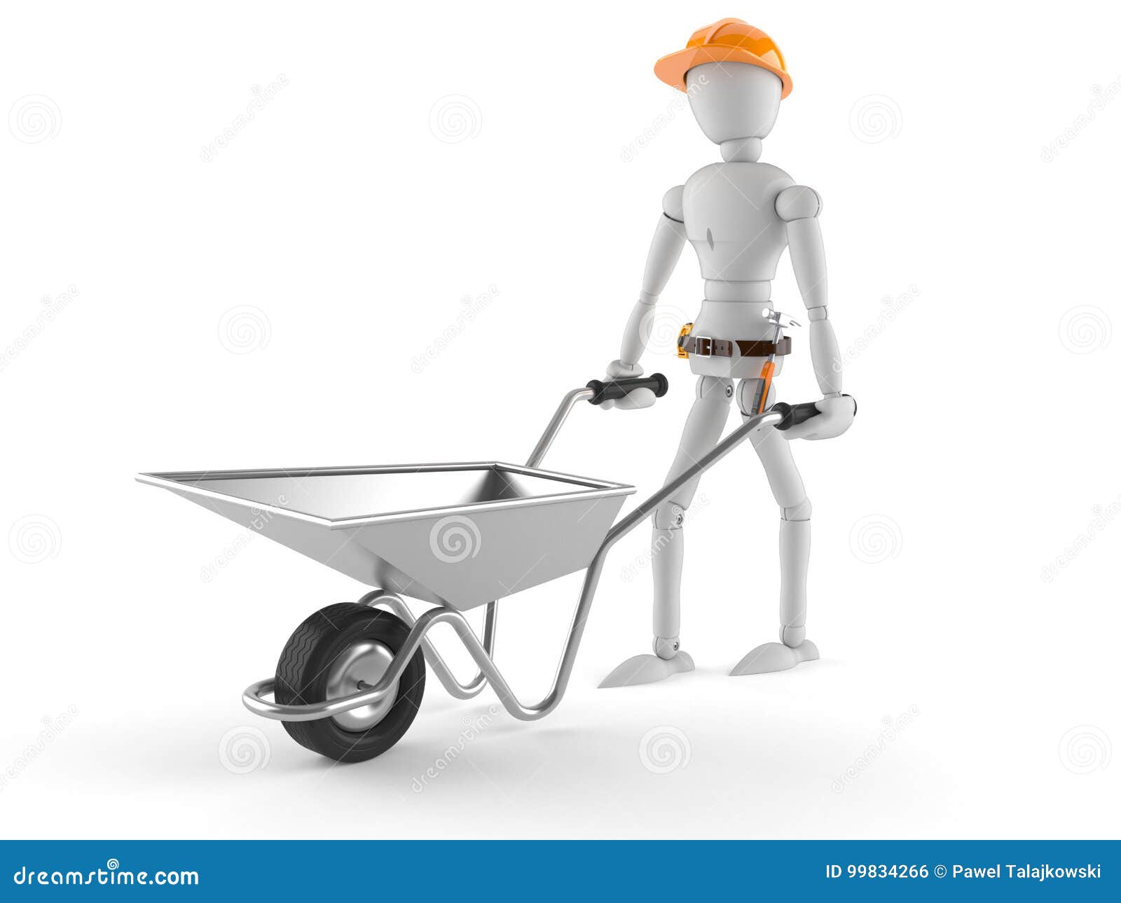 Manual Worker with Wheelbarrow Stock Illustration - Illustration of ...