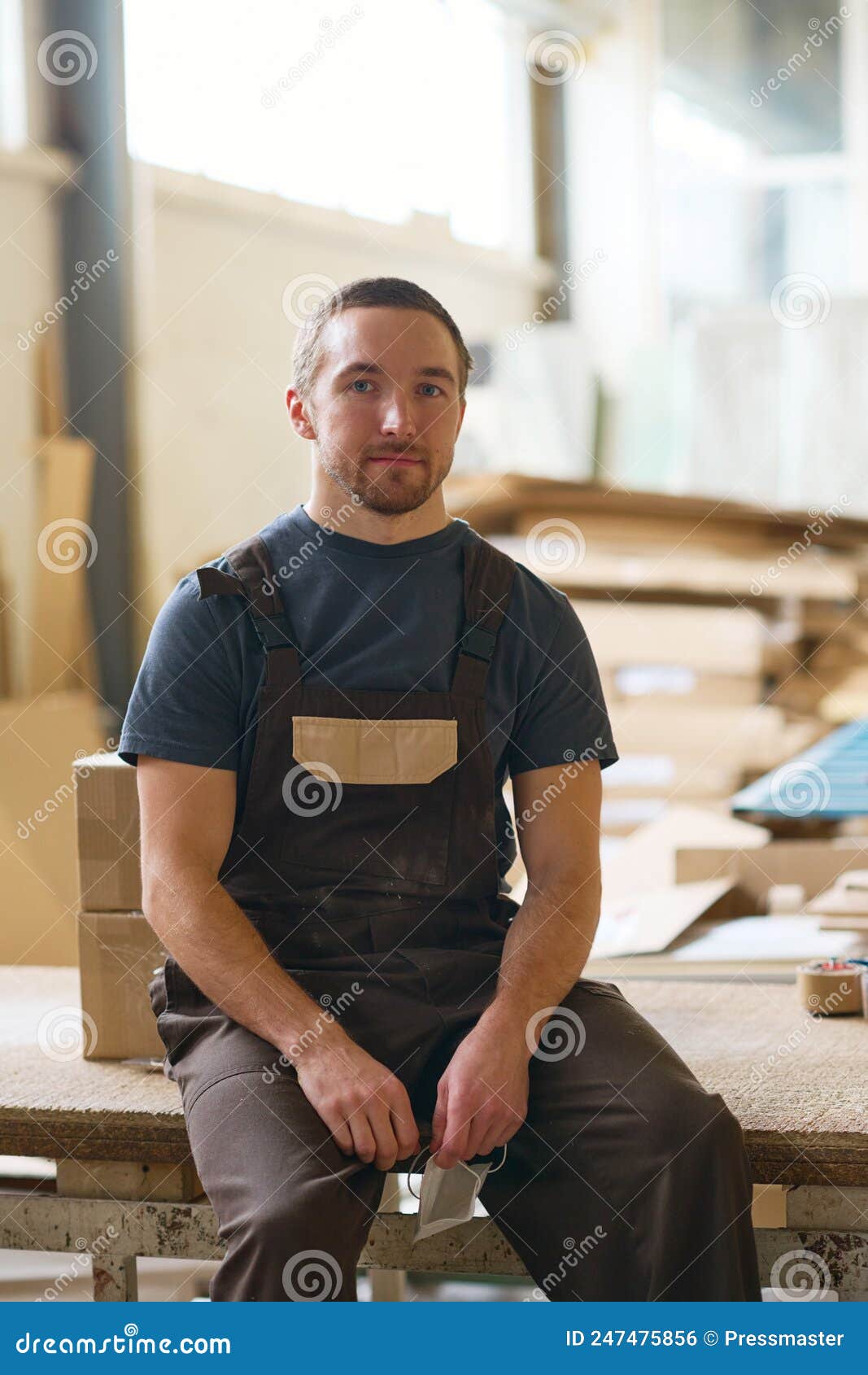 Manual Worker Working in Workshop Stock Photo - Image of lumber, labor ...