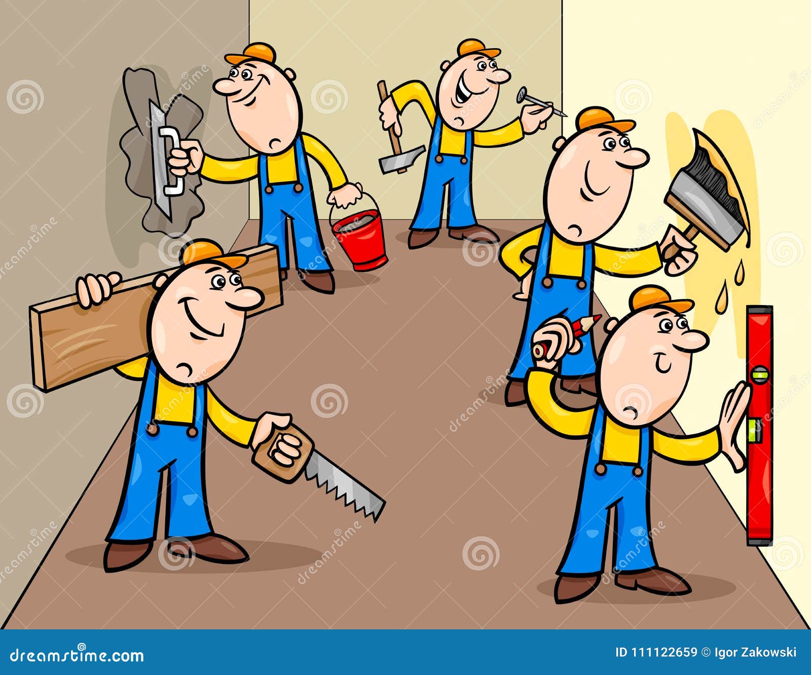 Manual Workers Set For Coloring Book Vector Illustration ...