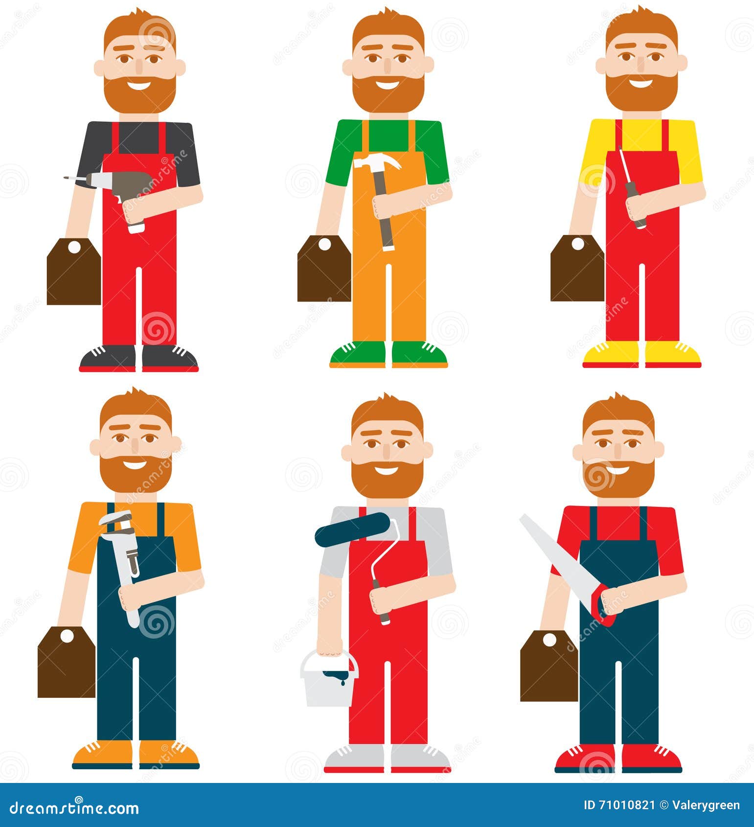 Manual Workers Set â€“ Flat Vector Illustration Stock Vector ...