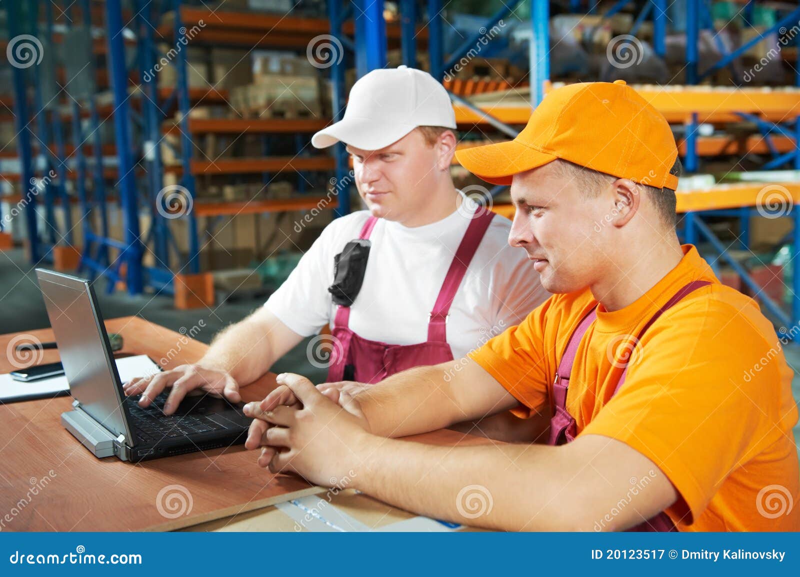 Manual Workers in Warehouse Stock Image - Image of industry, pallet ...
