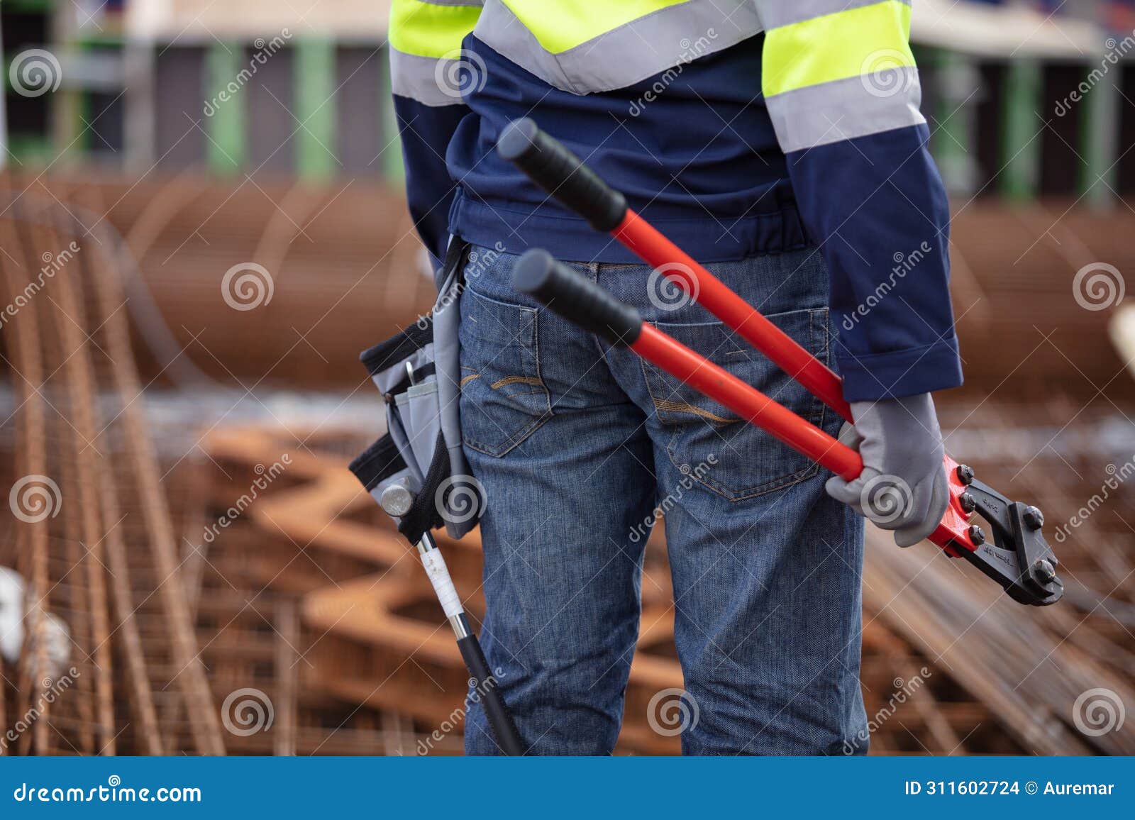 Manual Workman Hard Work on Construction Site Stock Photo - Image of ...