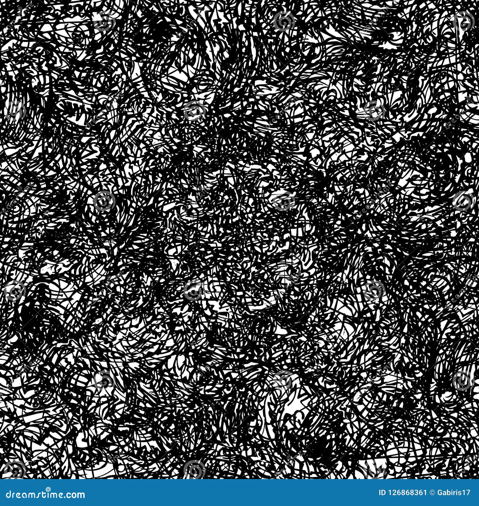 Manually Drawn Dense Abstract Pattern Rotated and Multiplied Stock ...