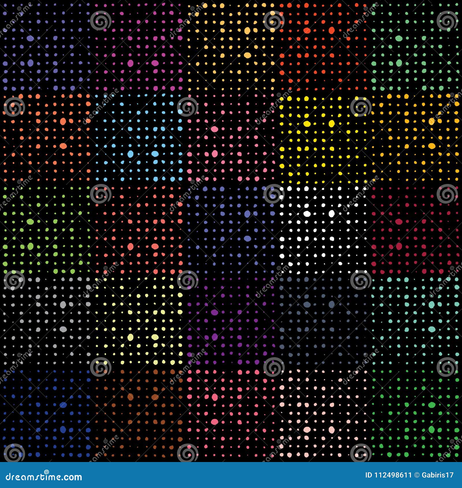 Manually Drawn Dot Pattern in Random Distribution, Consisting of Small ...