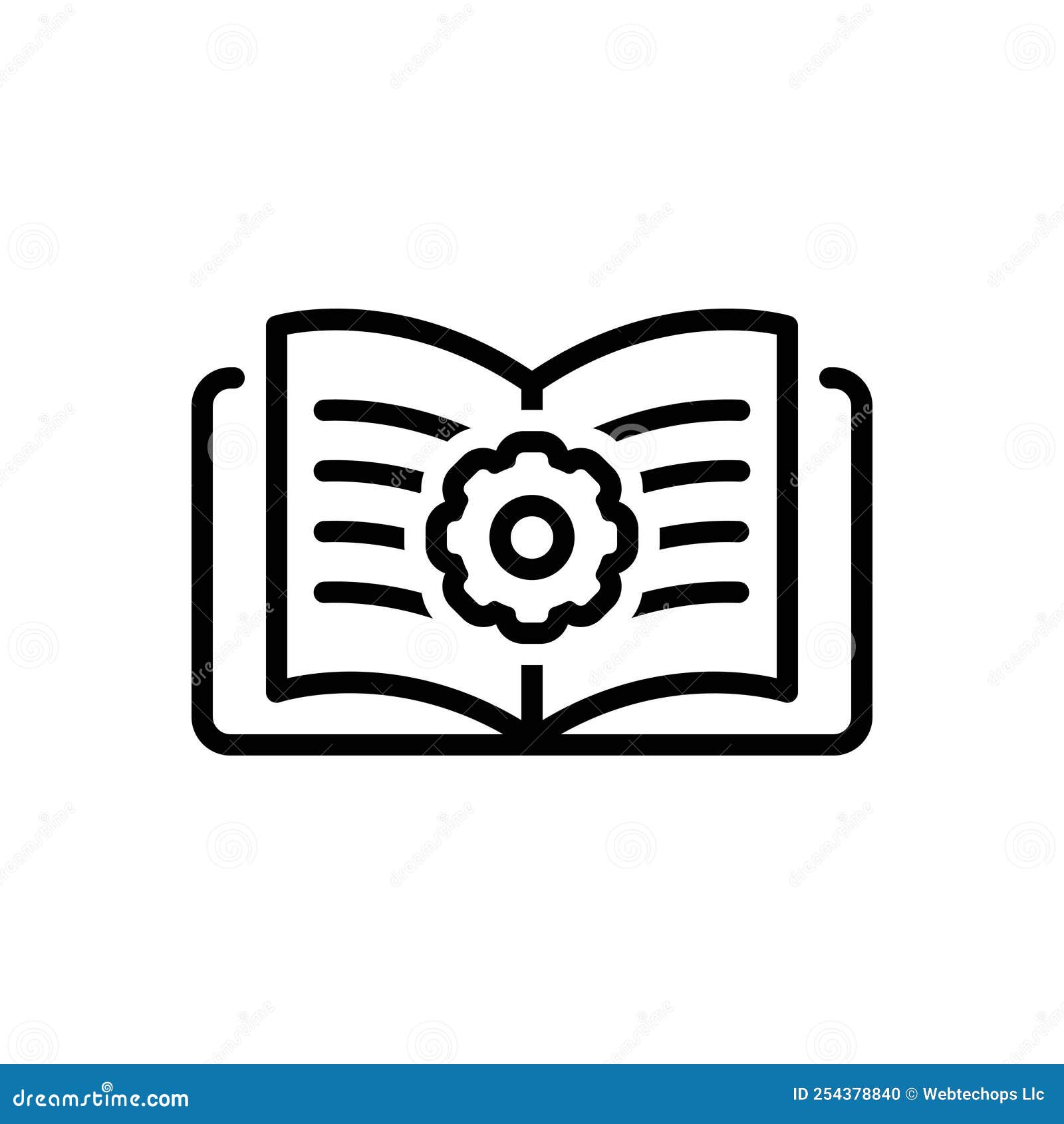 Black Line Icon for Manually, Book and Guide Stock Illustration ...