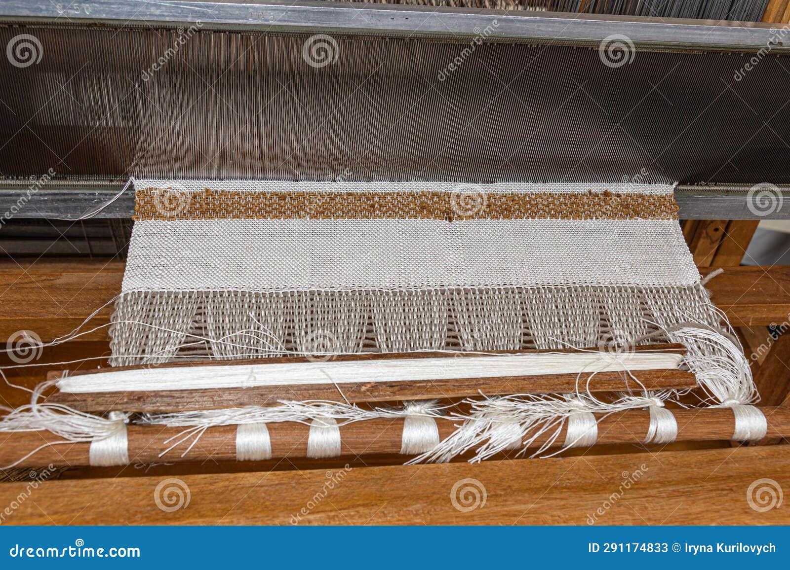 A Manually Operated Weaving Machine (hand Loom) with a Silk and Wool ...