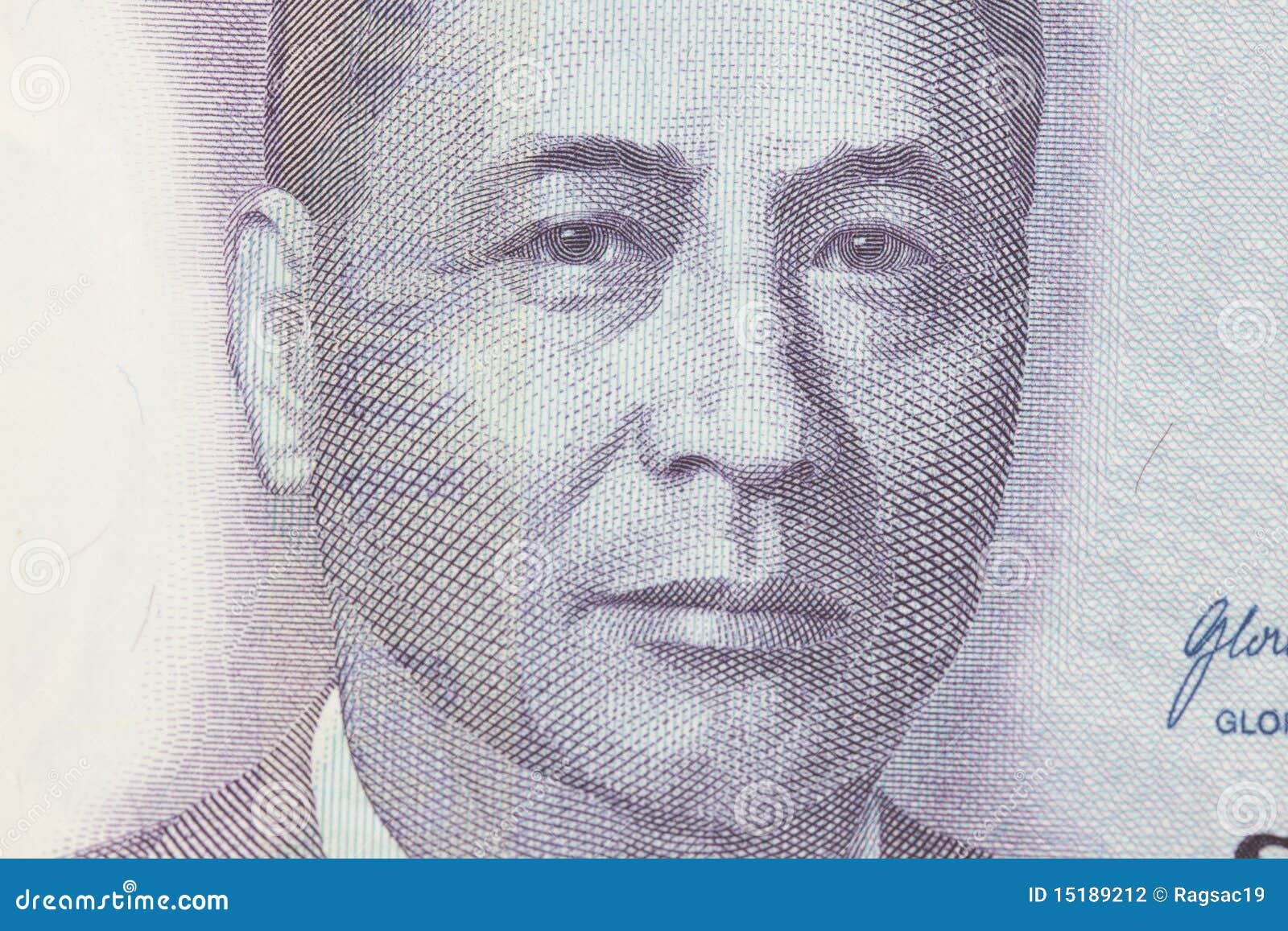 Manuel A Roxas On 100 Piso Philippines Money Bill Close Up Pattern ...