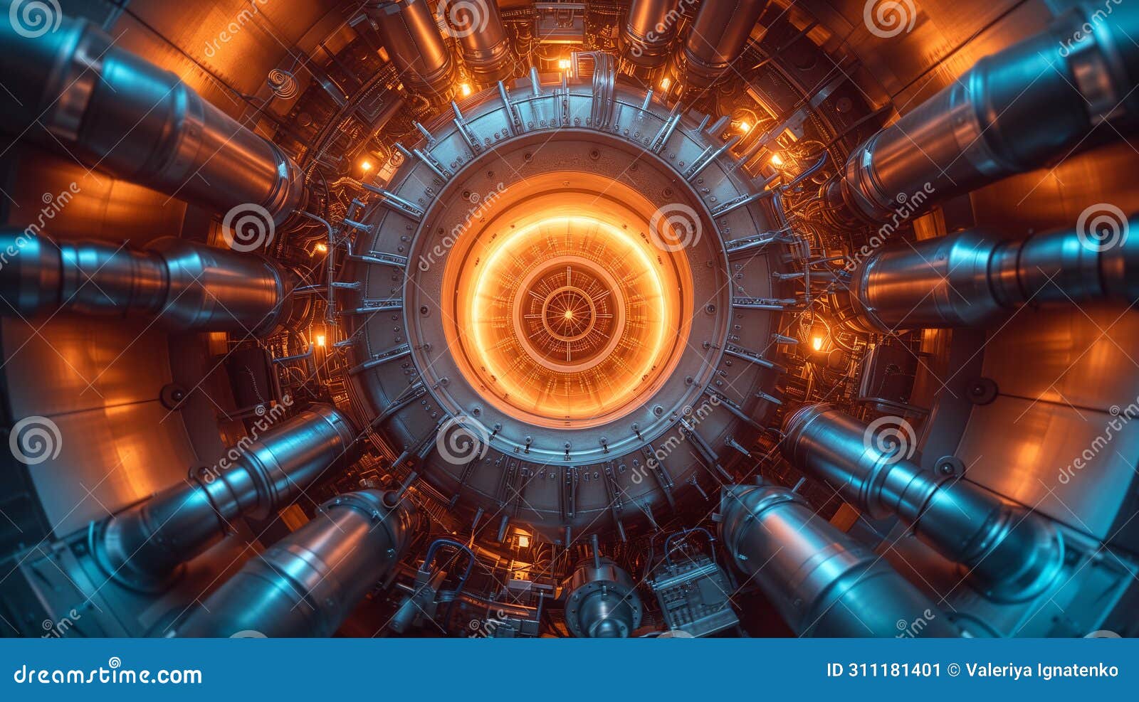 Manufacture of Nuclear Engines, Nuclear Reactors Stock Illustration ...
