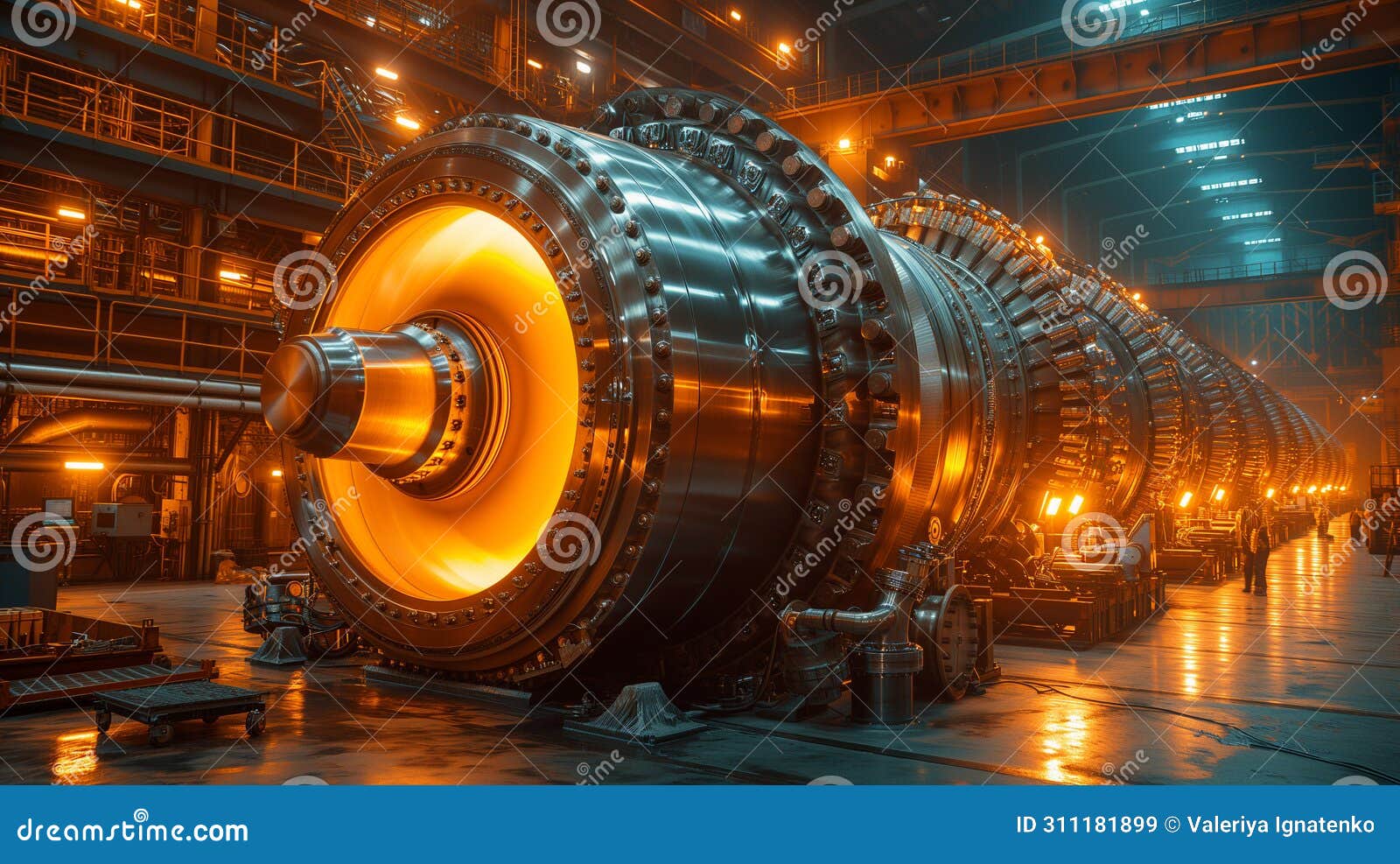 Manufacture of Nuclear Engines, Nuclear Reactors Stock Illustration ...