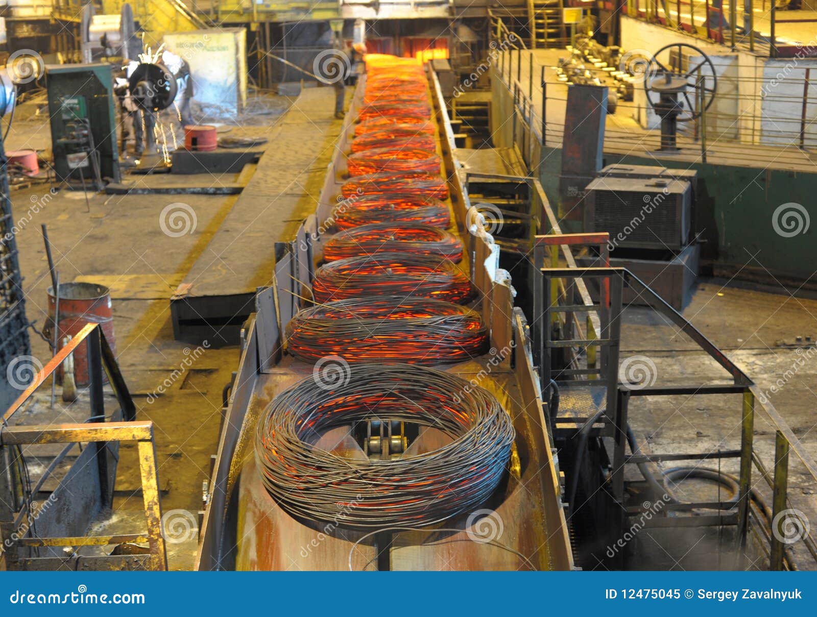 Manufacture of a Steel Wire Stock Image - Image of intensive, plant ...
