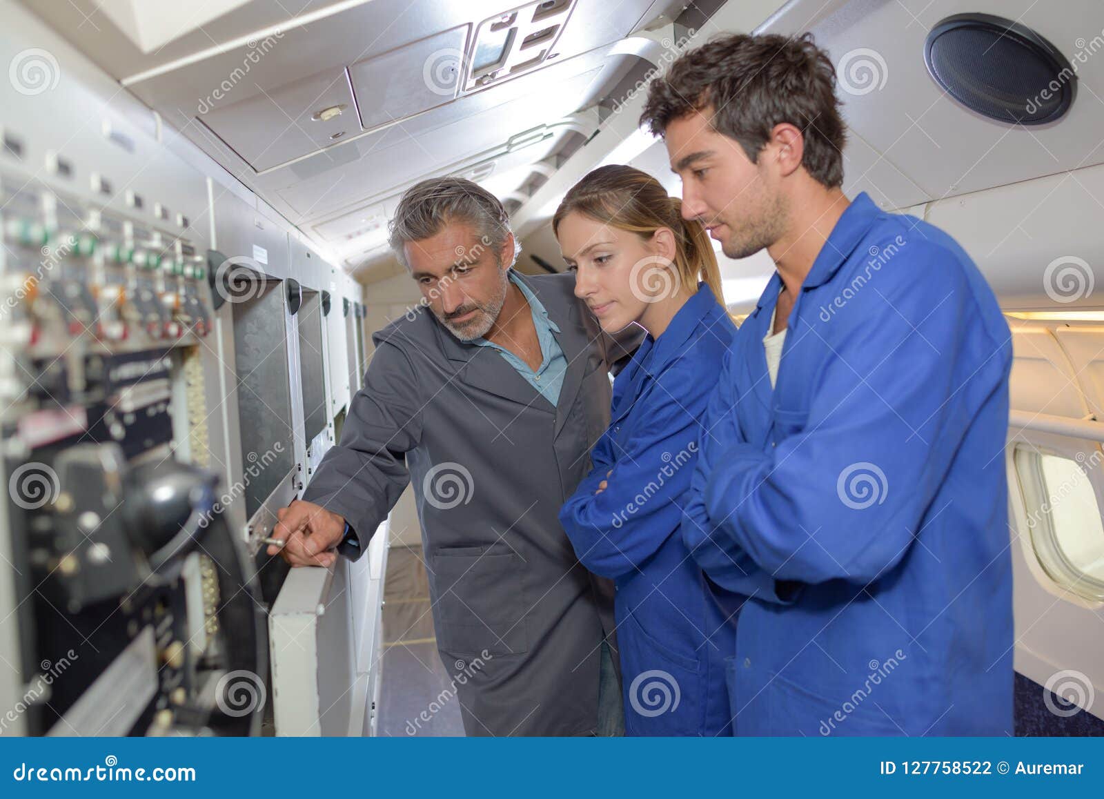 Manufacture Workers Working on Electronic Machine Stock Photo - Image ...
