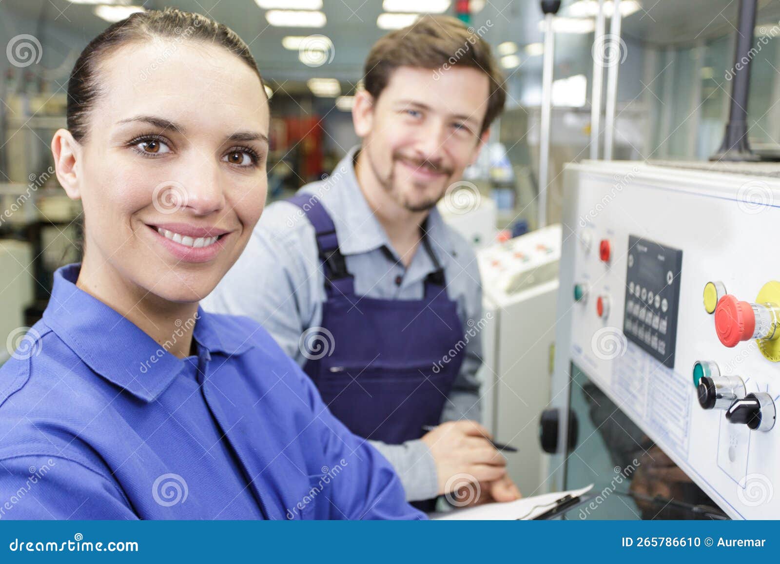Manufacture Workers Working on Electronic Machine Stock Photo - Image ...